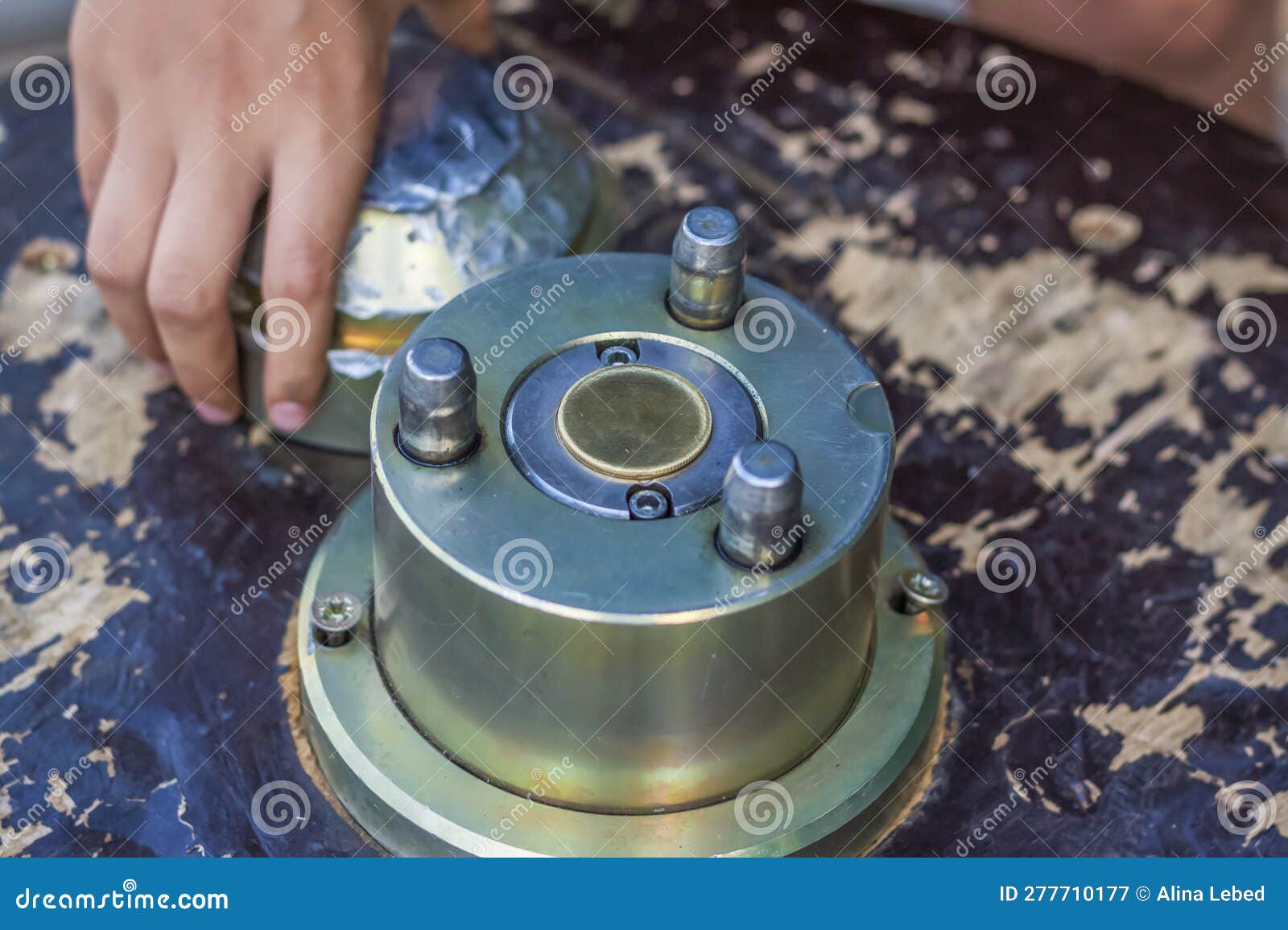 A Device for Manual Coinage. Inside There is a Gold Blank for a Future ...