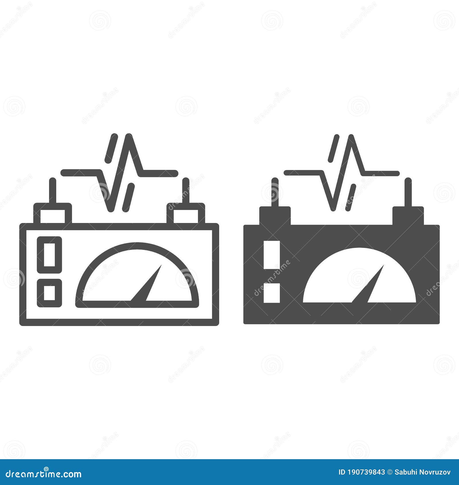 Device for Measuring Charge Line and Solid Icon, Technology Concept ...