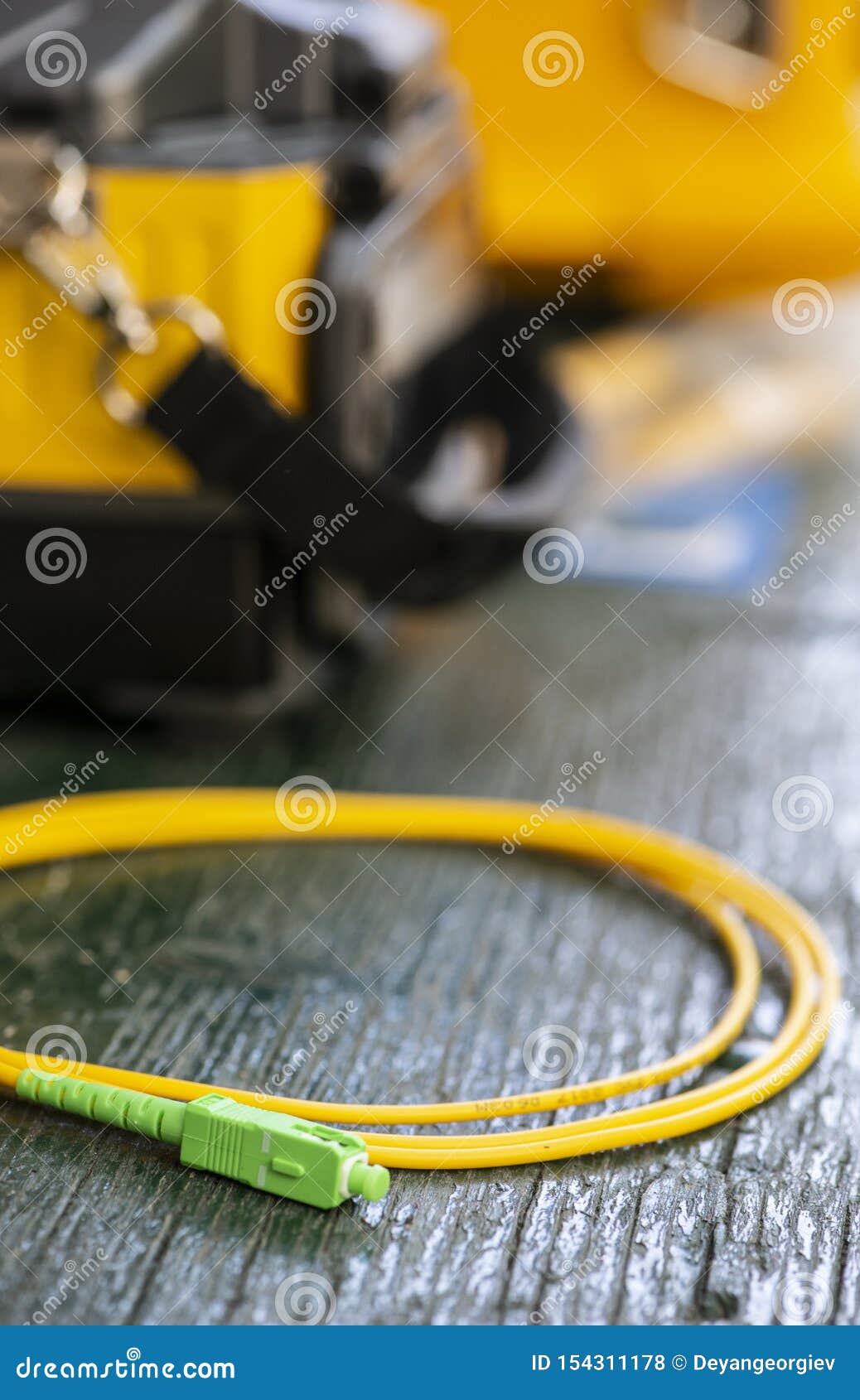 Device for Mounting Optical Cable. Optical Internet Technology Concept ...