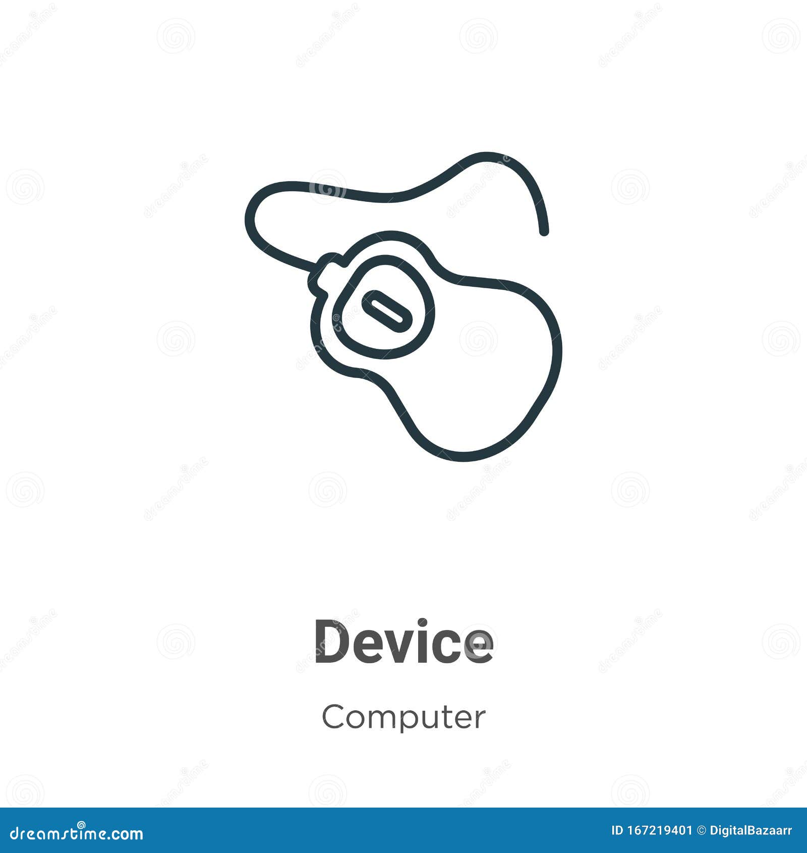 Device Outline Vector Icon. Thin Line Black Device Icon, Flat Vector ...