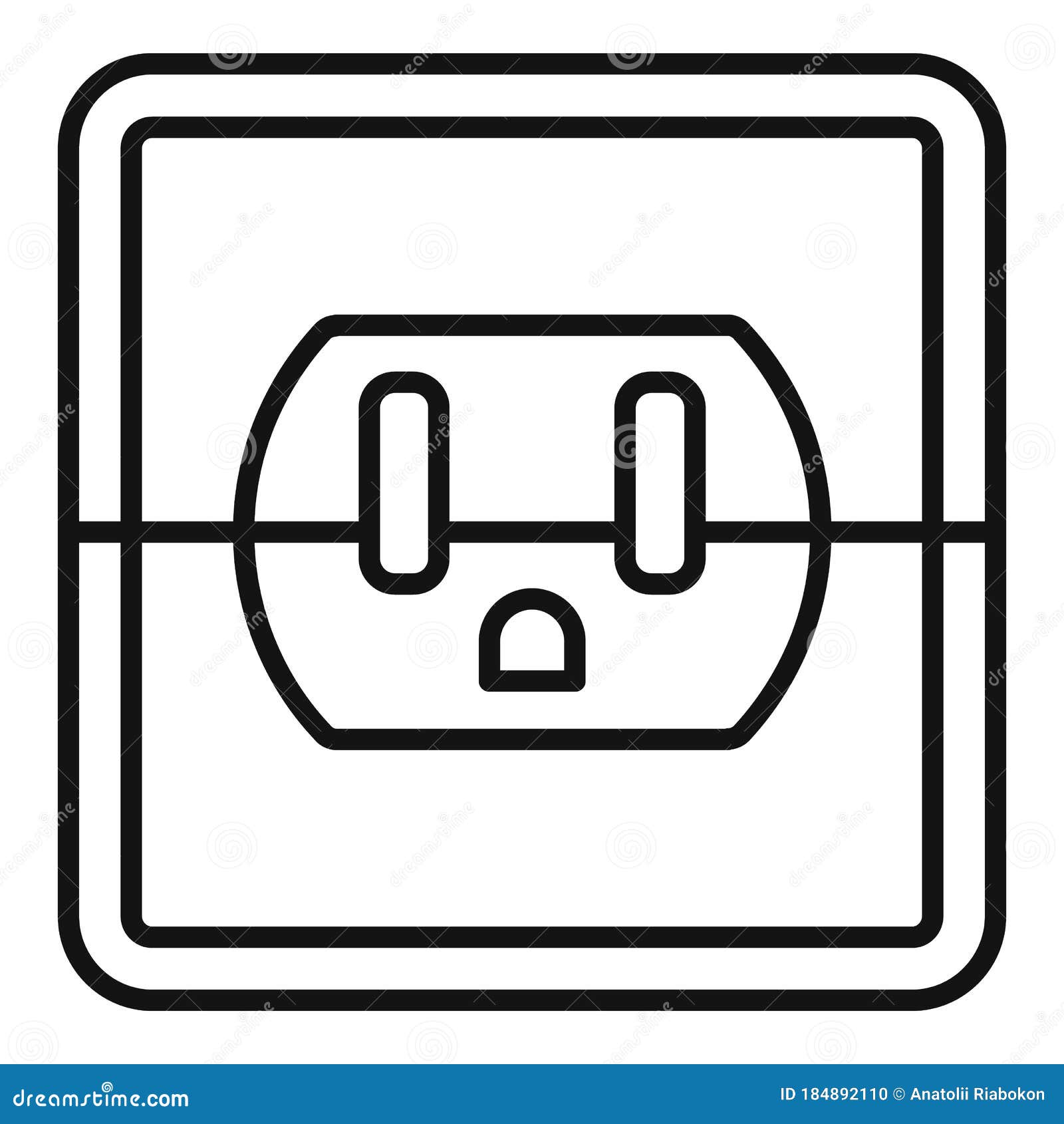 Device Power Socket Icon, Outline Style Stock Vector - Illustration of ...