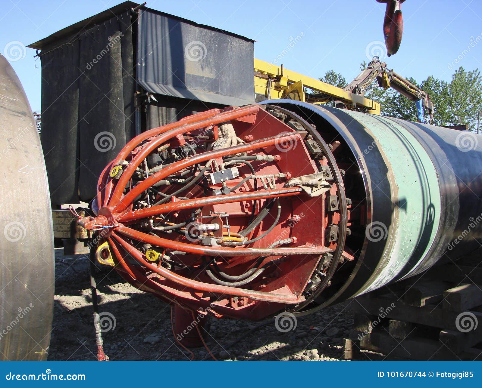 The Device for Research of the Pipeline at Construction Stock Photo ...