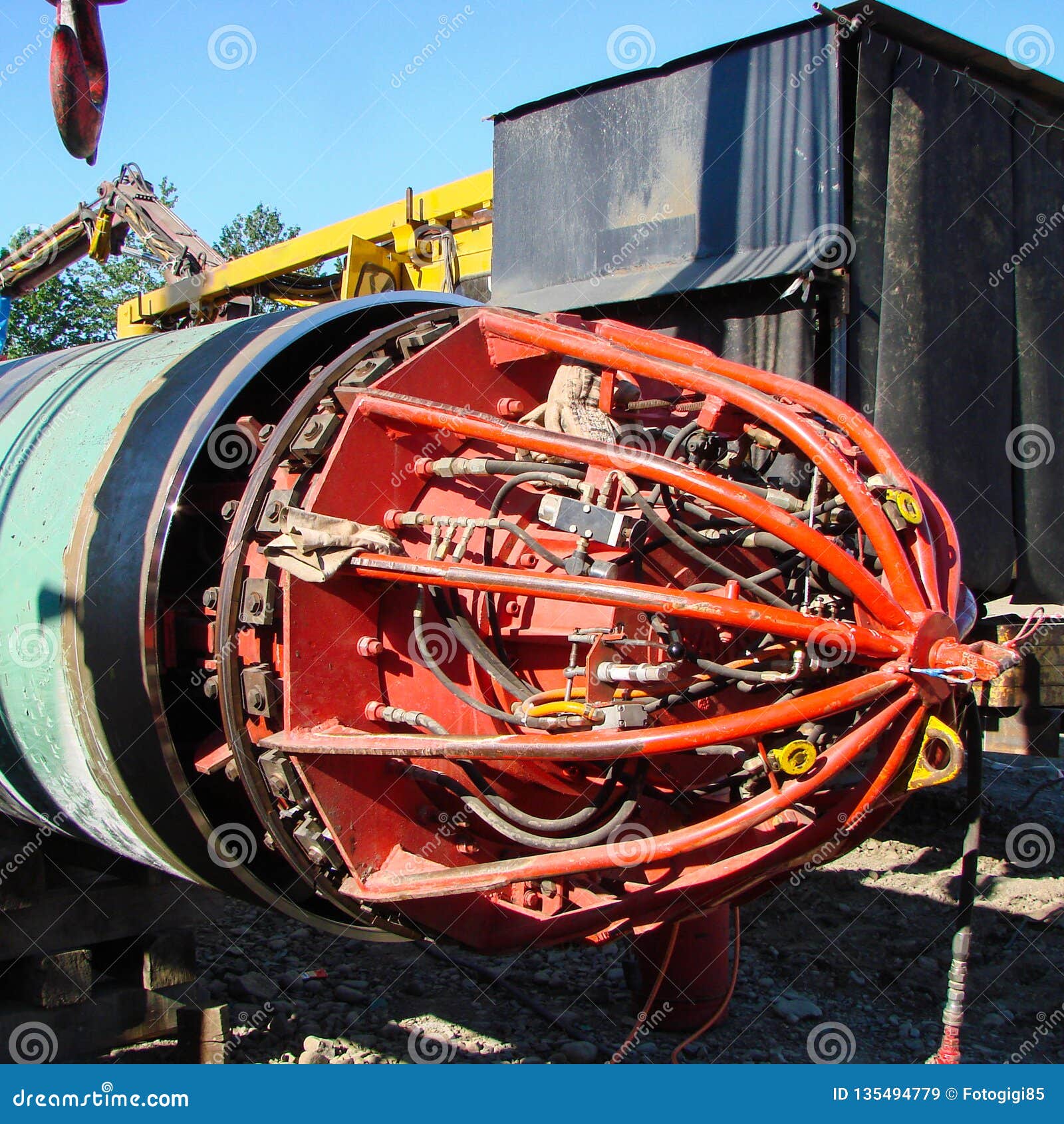 The Device for Research of the Pipeline at Construction Stock Image ...