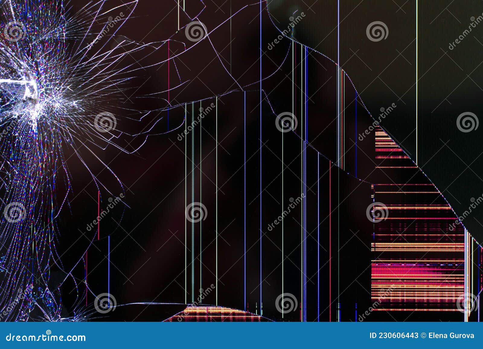 Device Screen is Broken. Abstract Tech Background Stock Image - Image ...