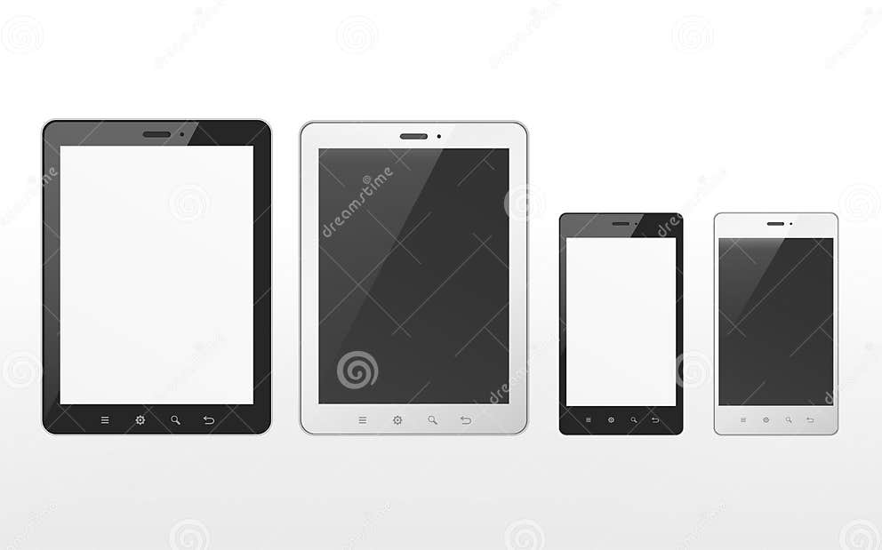 Device Set with Tablet and Smart Phone Stock Vector - Illustration of ...