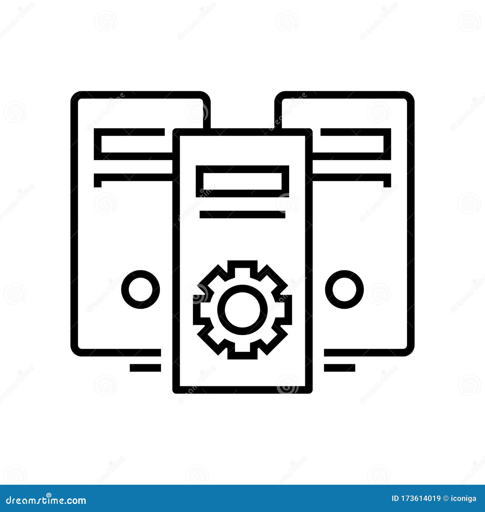 Device Settings Line Icon, Concept Sign, Outline Vector Illustration ...