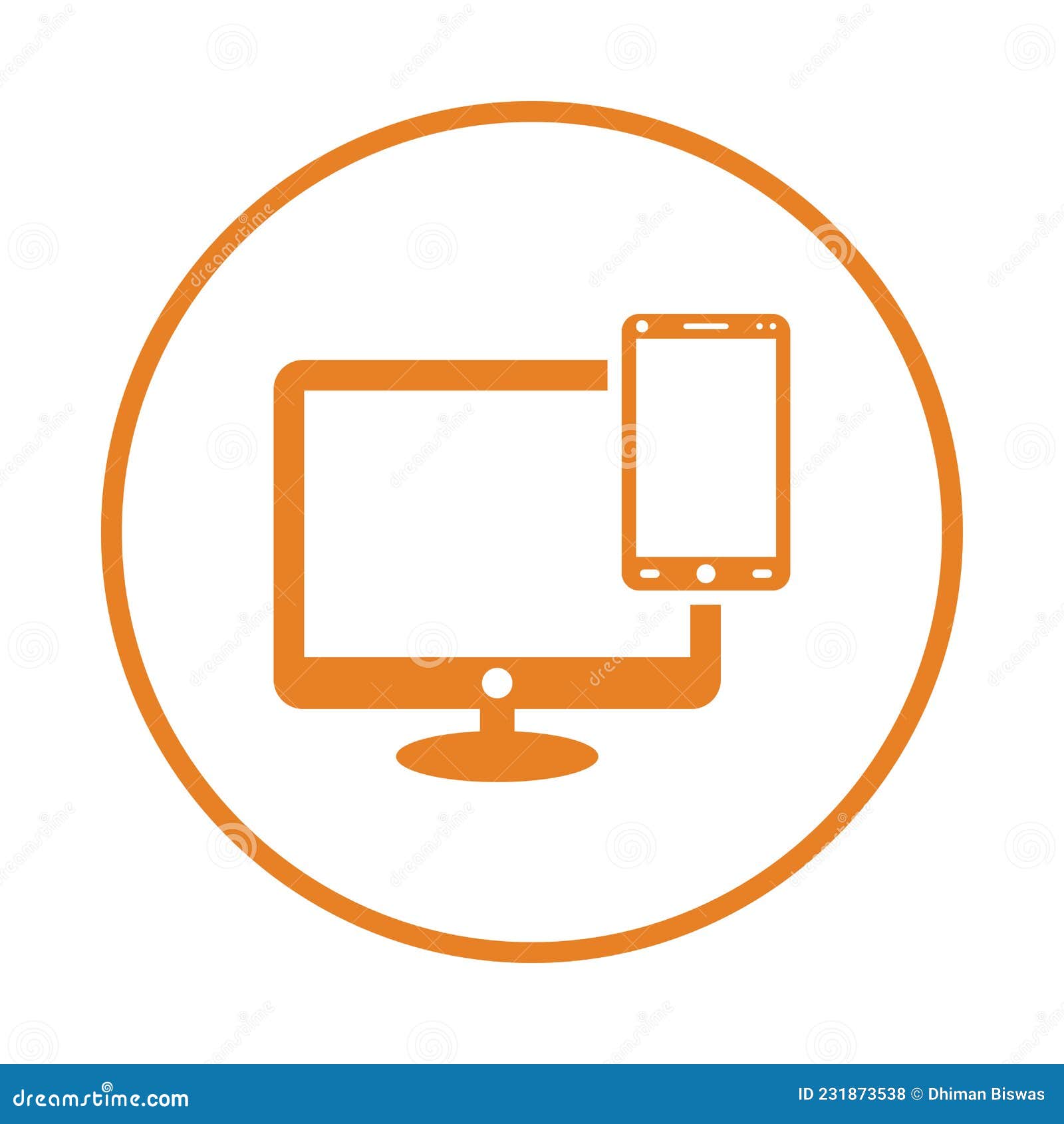 Device, Smartphone Icon. Orange Color Vector EPS Stock Vector ...