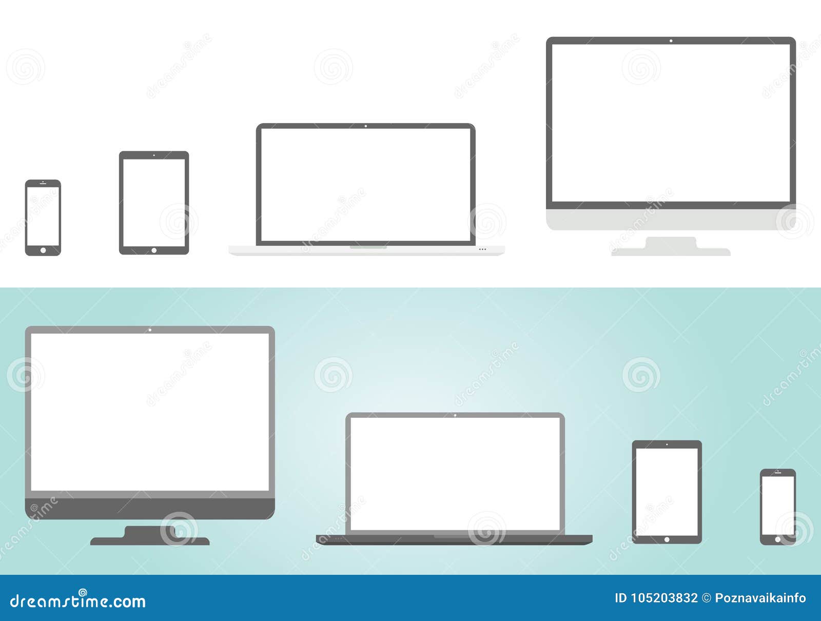 Device Style Apple Icons: Smartphone, Tablet, Laptop and Desktop ...