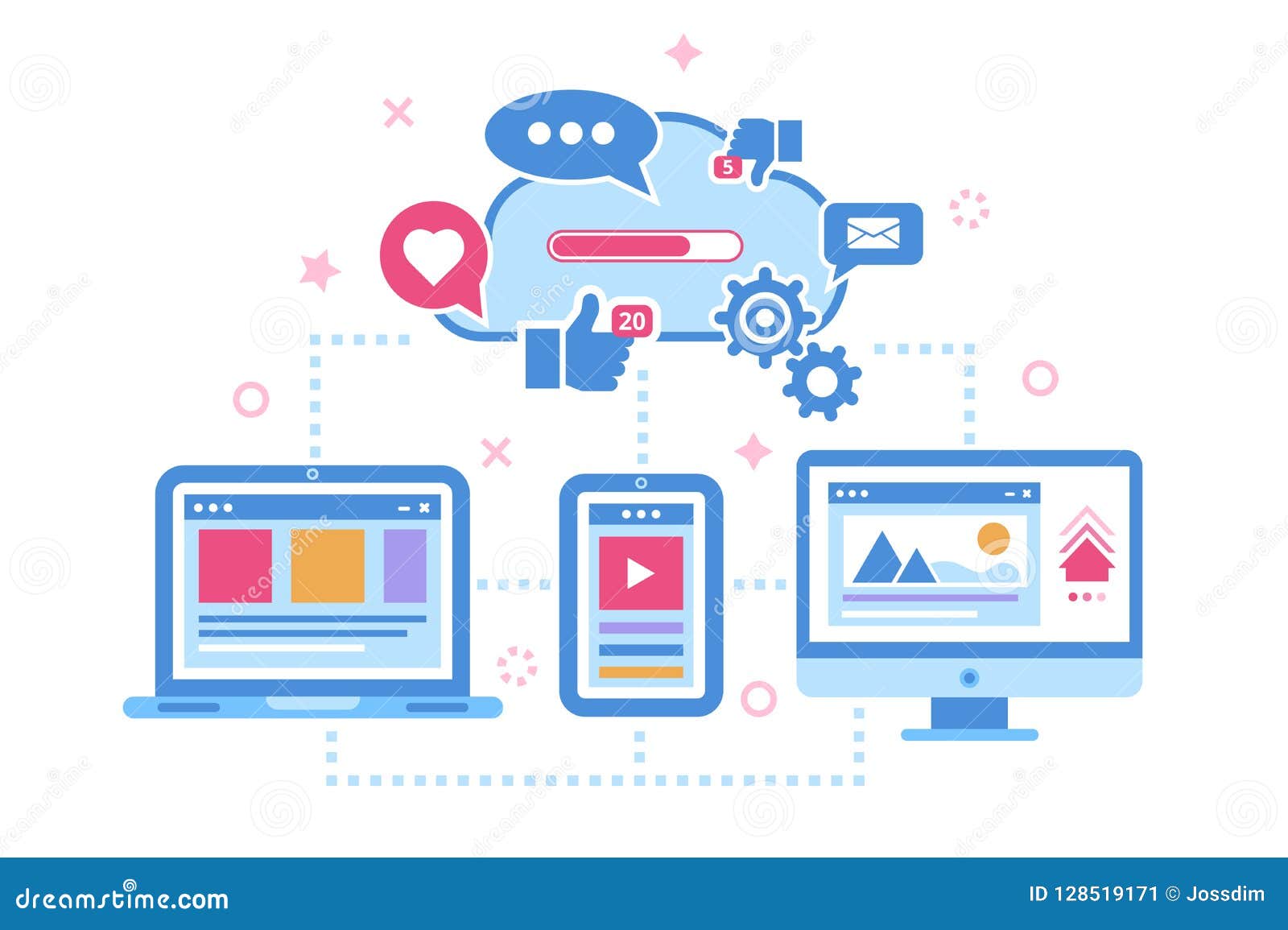 Device Synchronization Cloud Storage Data Concept Stock Vector Illustration Of Database