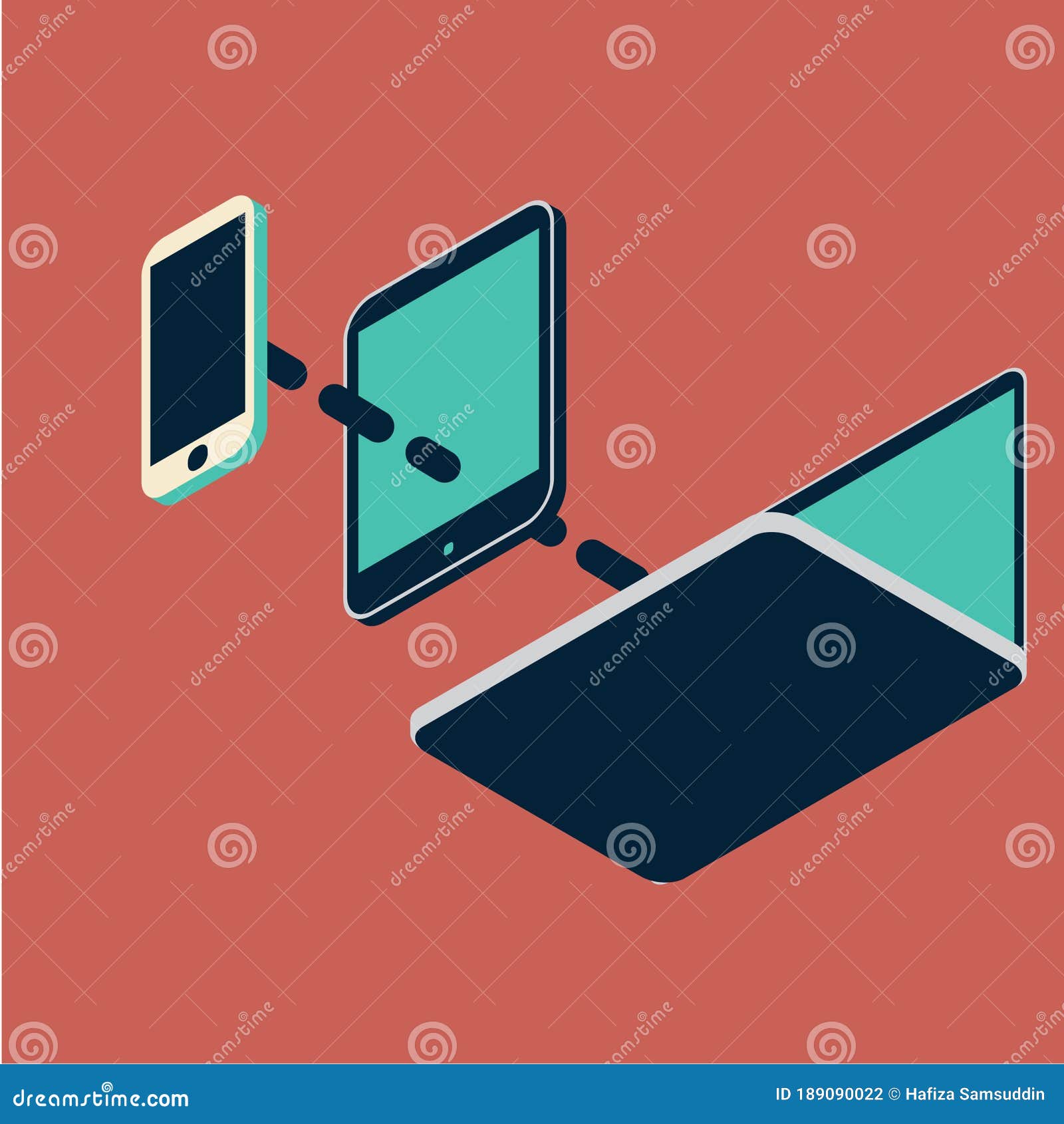 Device Synchronization Concept. Vector Illustration Decorative Design ...
