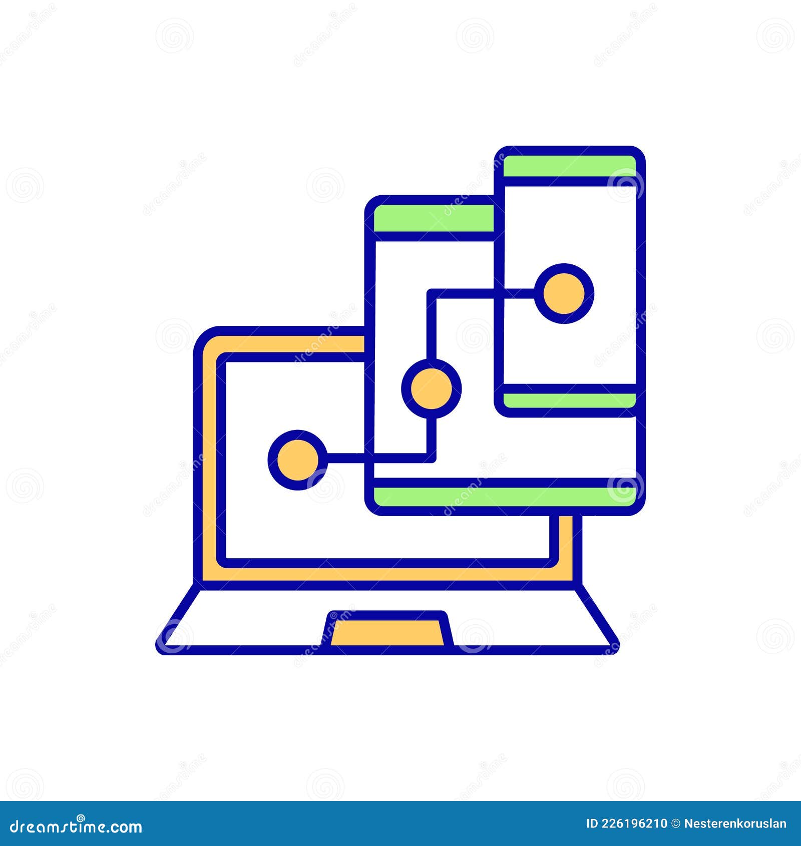 Device Synchronization RGB Color Icon Stock Vector - Illustration of ...