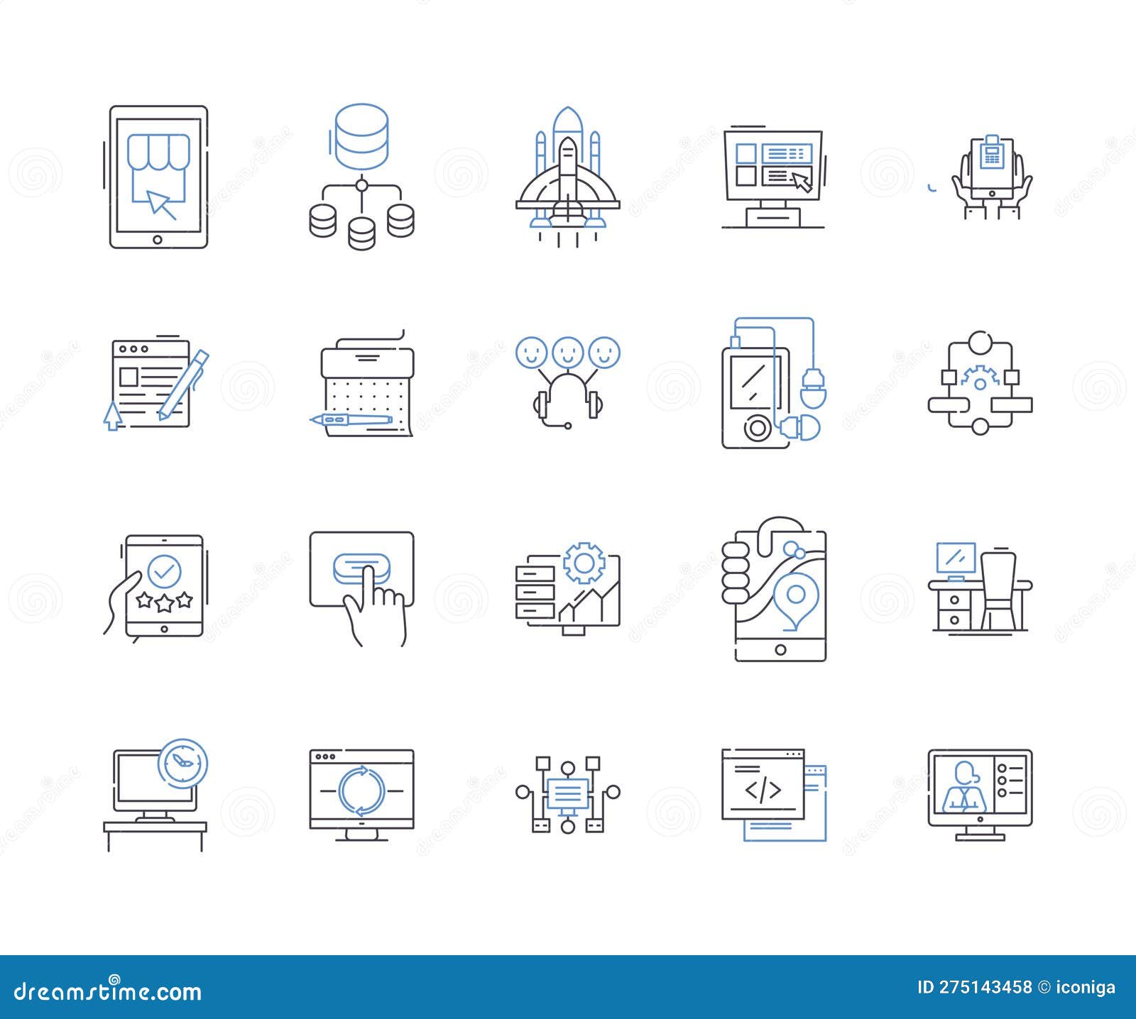 Device Technology Outline Icons Collection. Device, Technology, Gadgets ...
