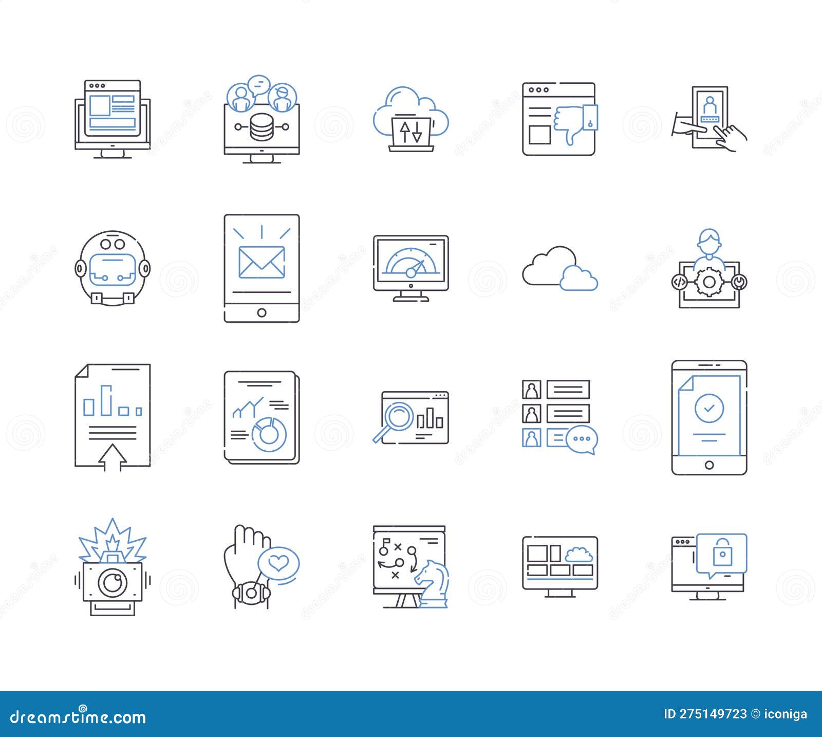 Device Technology Outline Icons Collection. Device, Technology, Gadgets ...