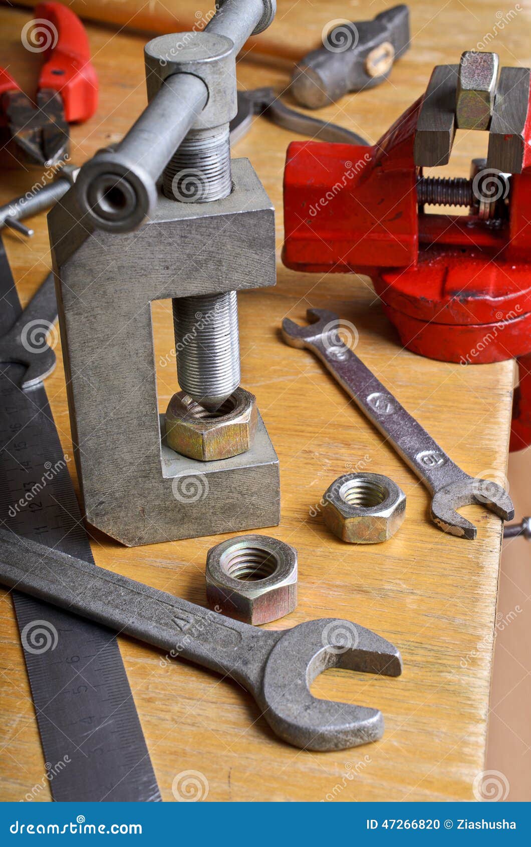 Device for Threading into the Nut Stock Photo - Image of hole, iron ...