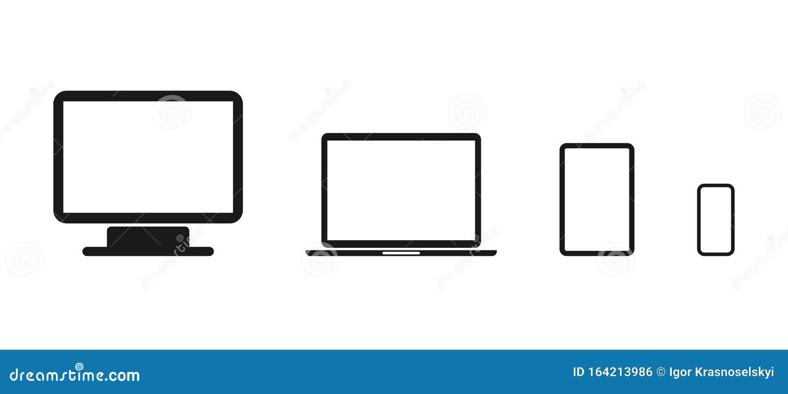 Device Vector Icons, Isolated. Computer Screen, Laptop, Tablet and ...