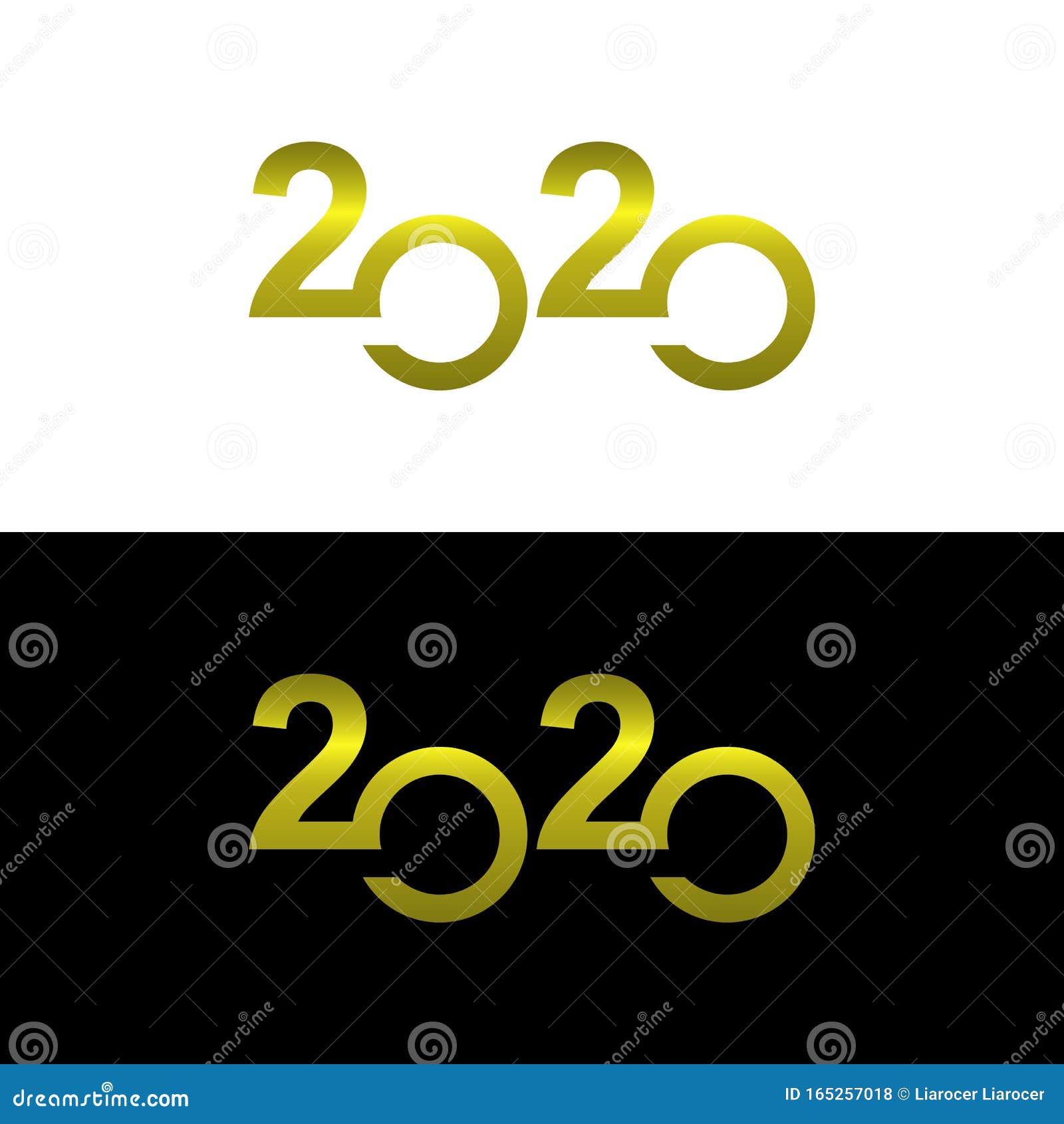 Design 2020 Logo Vector Gold Color Stock Vector - Illustration of ...