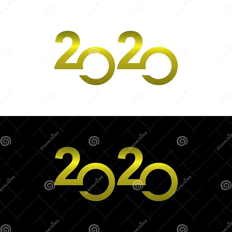 Design 2020 Logo Vector Gold Color Stock Vector - Illustration of ...