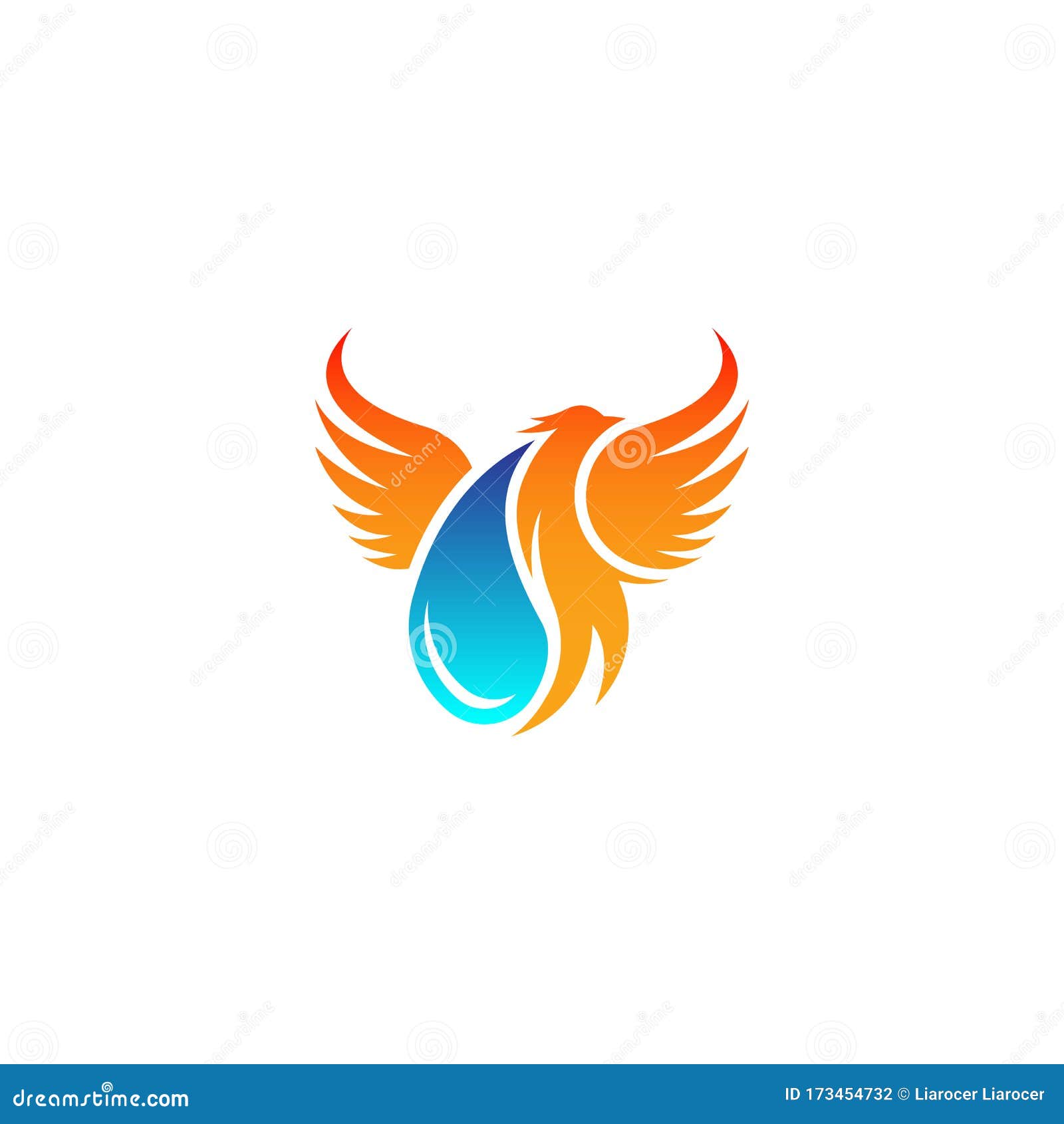 Abstract Phoenix with Water Drop Symbol Stock Vector - Illustration of ...