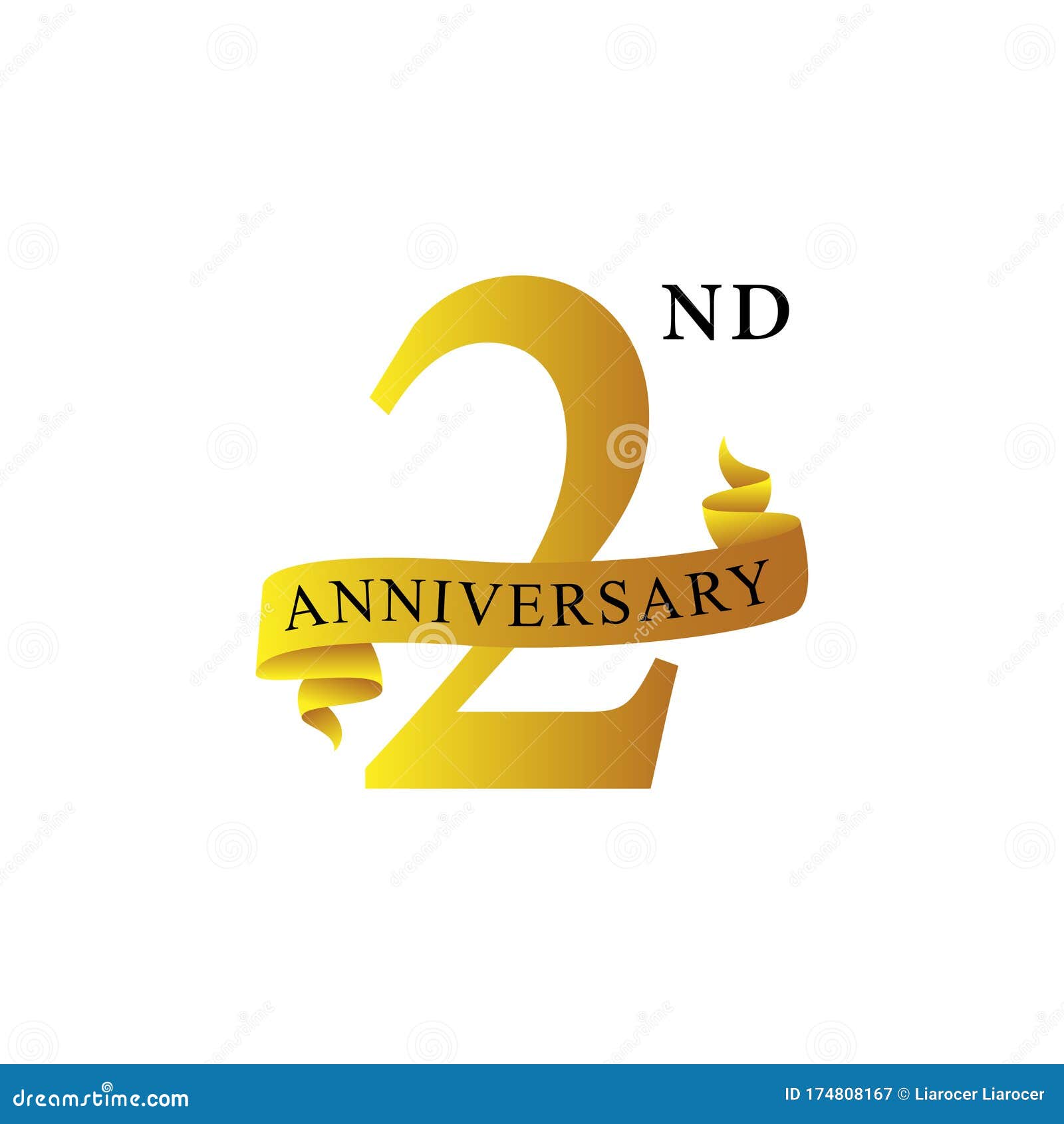 Ribbon Anniversary 2nd Years Logo Stock Vector - Illustration of ...