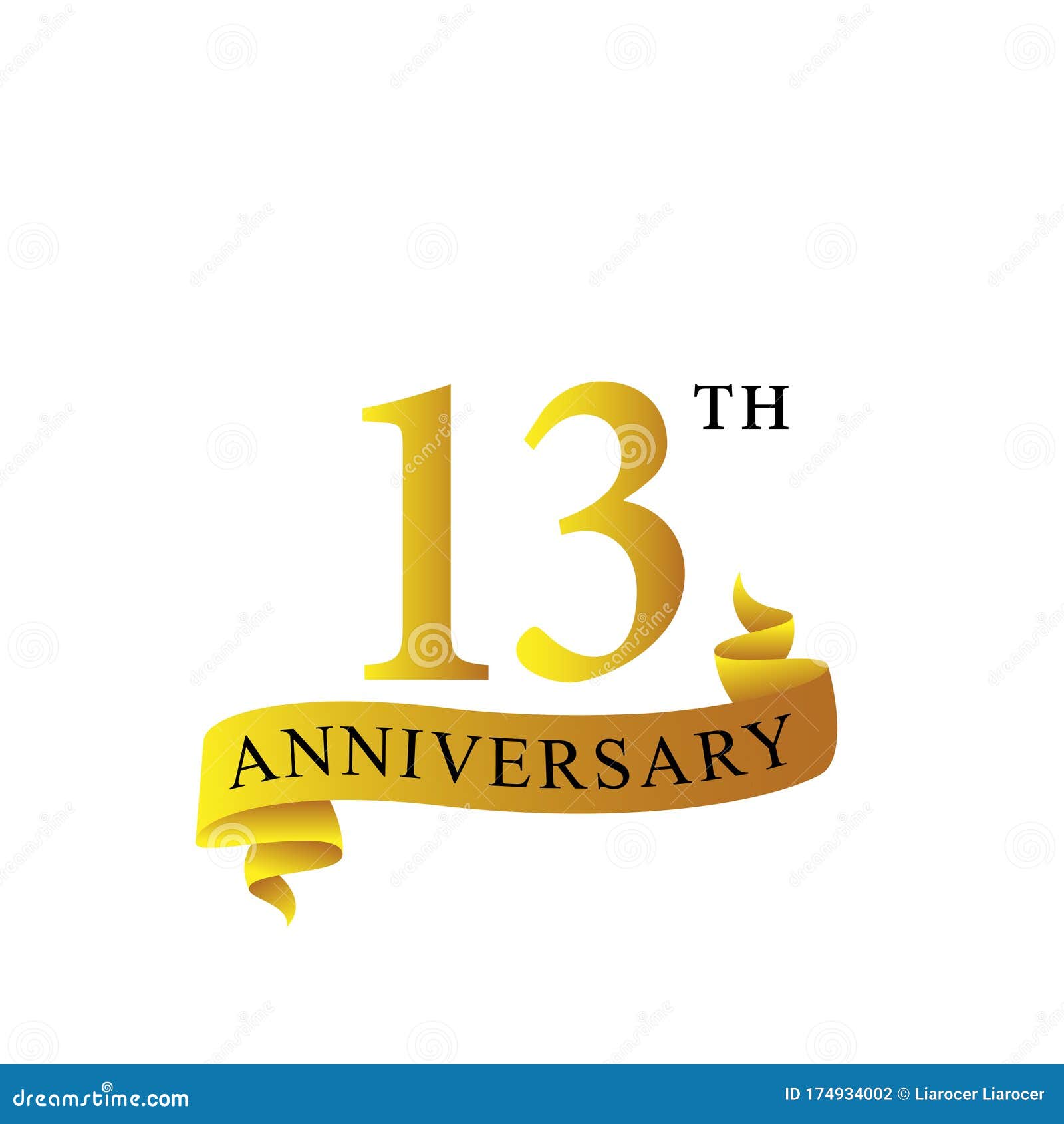 Ribbon Anniversary 13th Years Logo Stock Vector - Illustration of frame ...