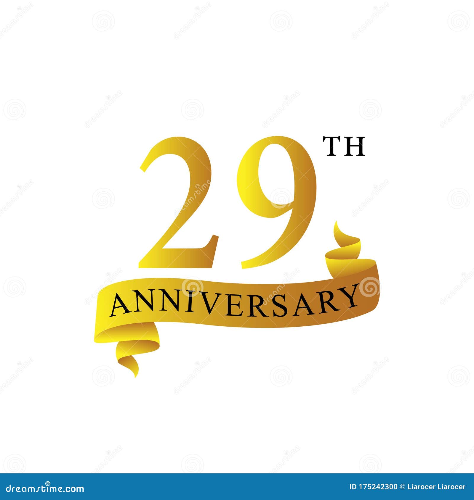 Ribbon Anniversary 29th Years Logo Stock Vector - Illustration of logo ...