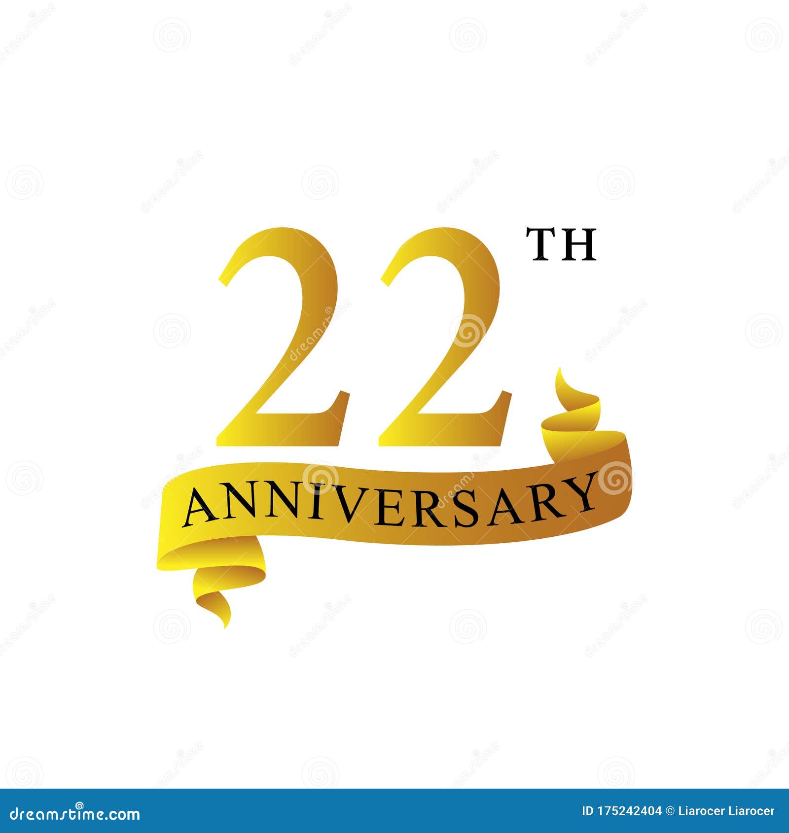 Ribbon Anniversary 22th Years Logo Vector Illustration | CartoonDealer ...