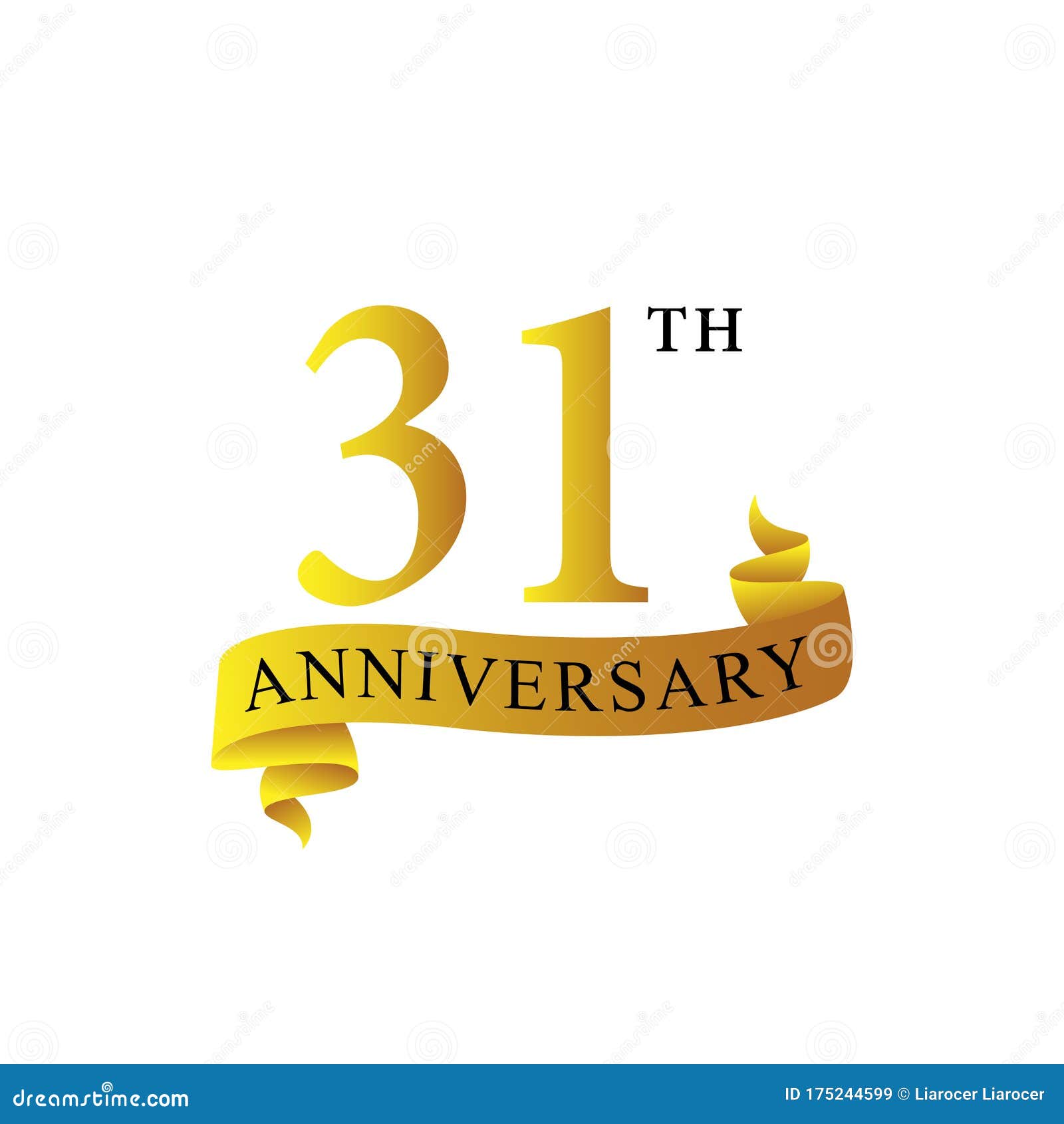 Ribbon Anniversary 31th Years Logo Stock Vector - Illustration of graph ...