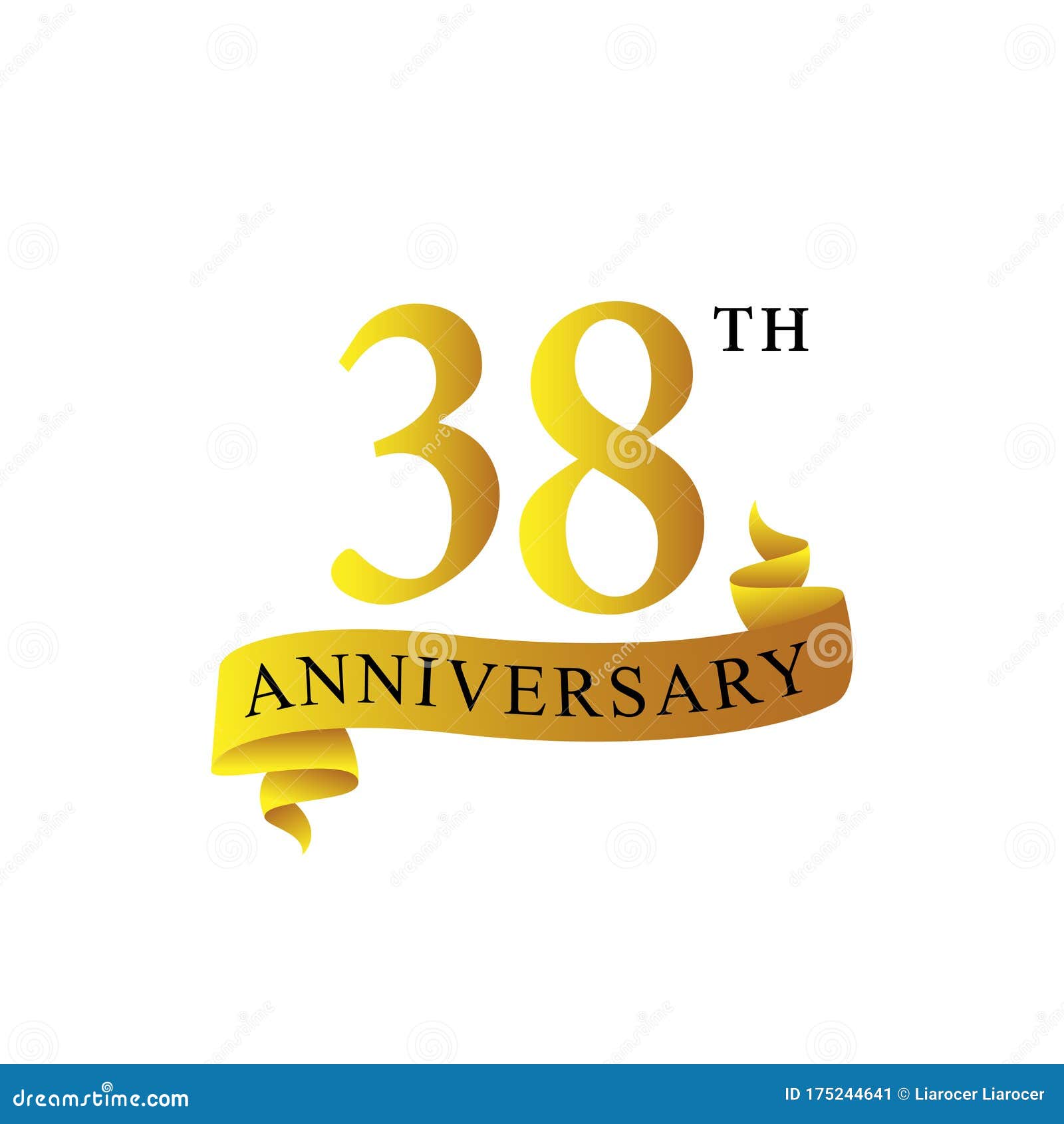 Ribbon Anniversary 38th Years Logo Stock Vector - Illustration of ...