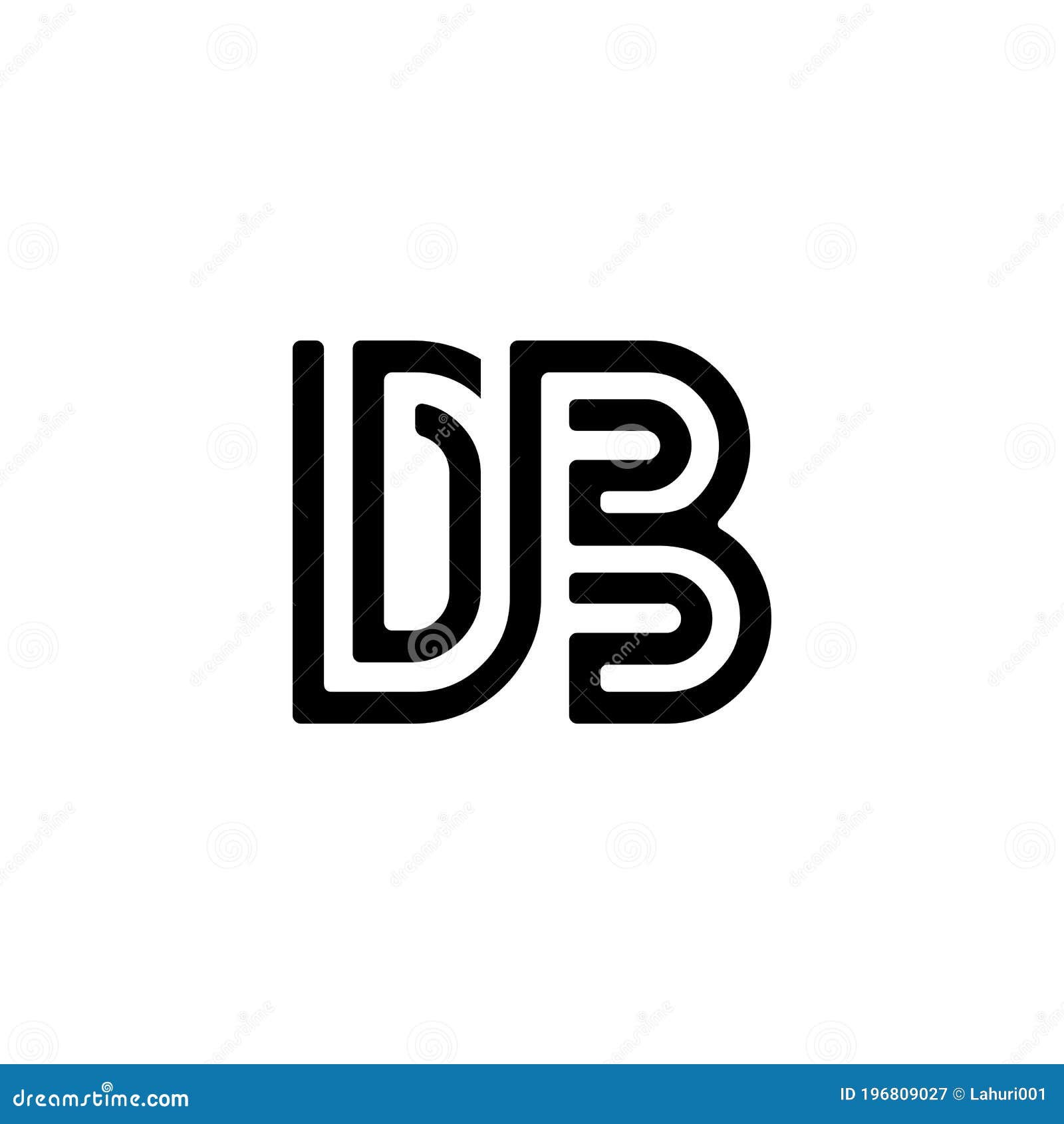 Abstract Initial Letter DB Logo Outline Vector Black Stock Vector ...