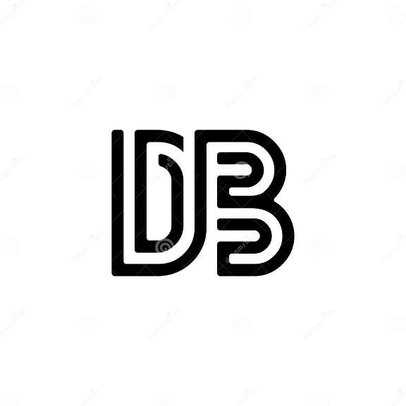 Abstract Initial Letter DB Logo Outline Vector Black Stock Vector ...
