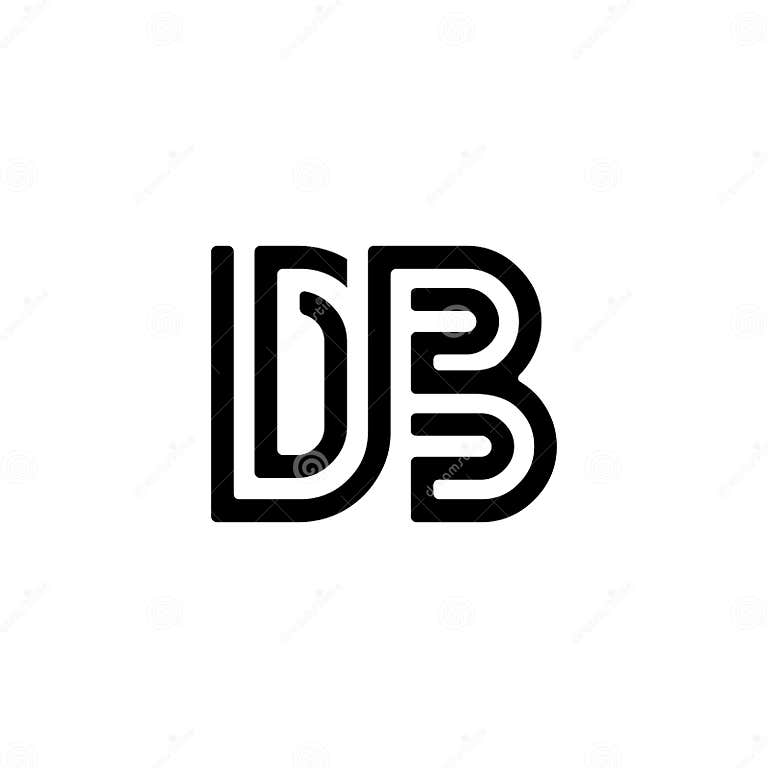 Abstract Initial Letter DB Logo Outline Vector Black Stock Vector ...