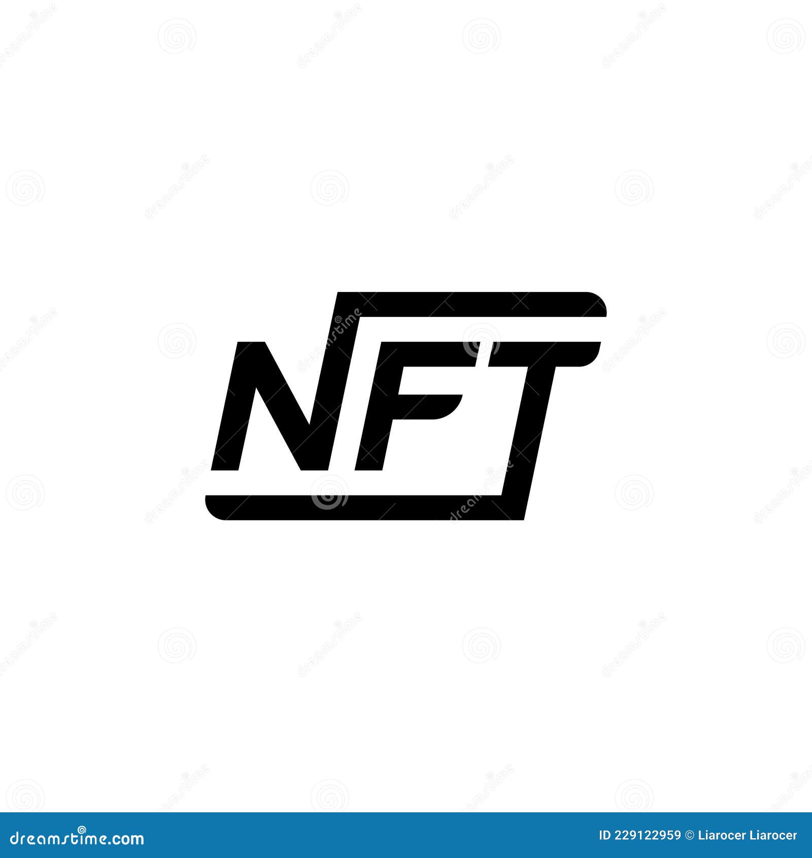 Initial Letter NFT Monogram Logo Vector Black Stock Vector ...