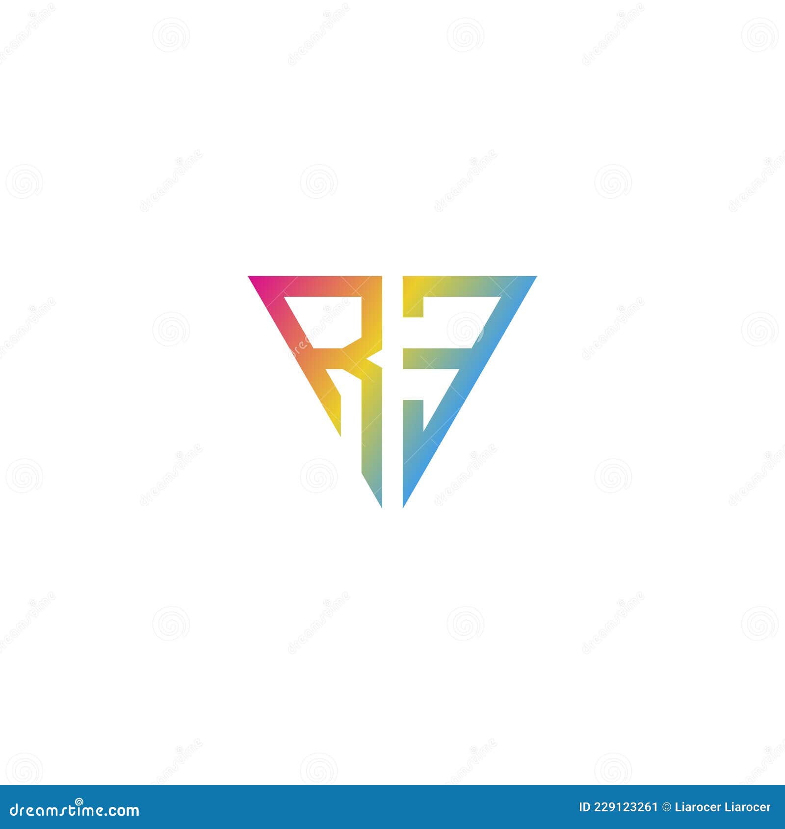 Initial Letter R3 Triangle Logo Vector Colorful Stock Vector ...