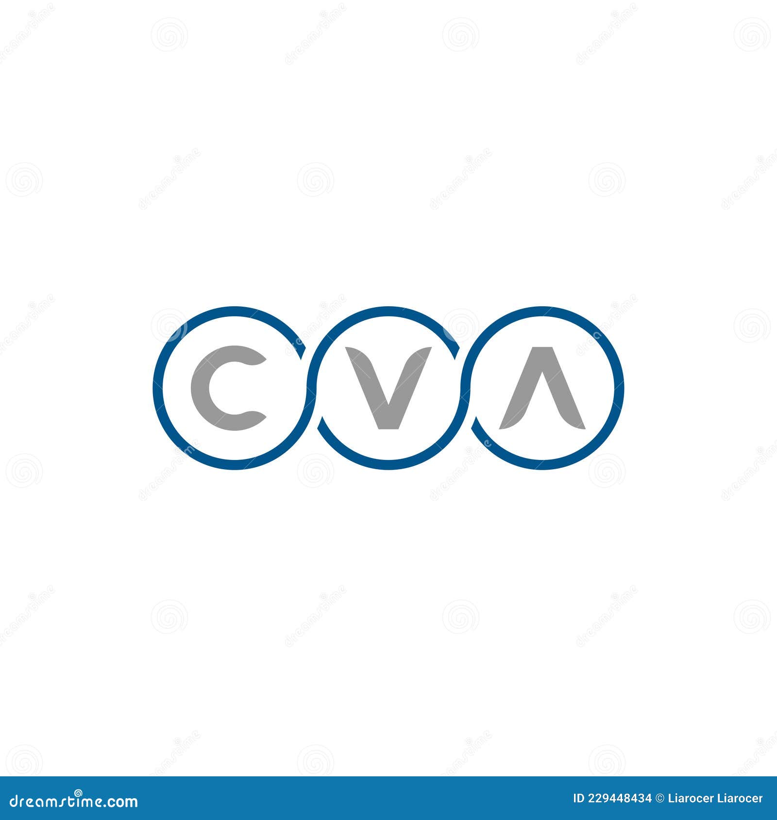 Initial Letter CVA Logo Vector Circle Stock Vector - Illustration of ...