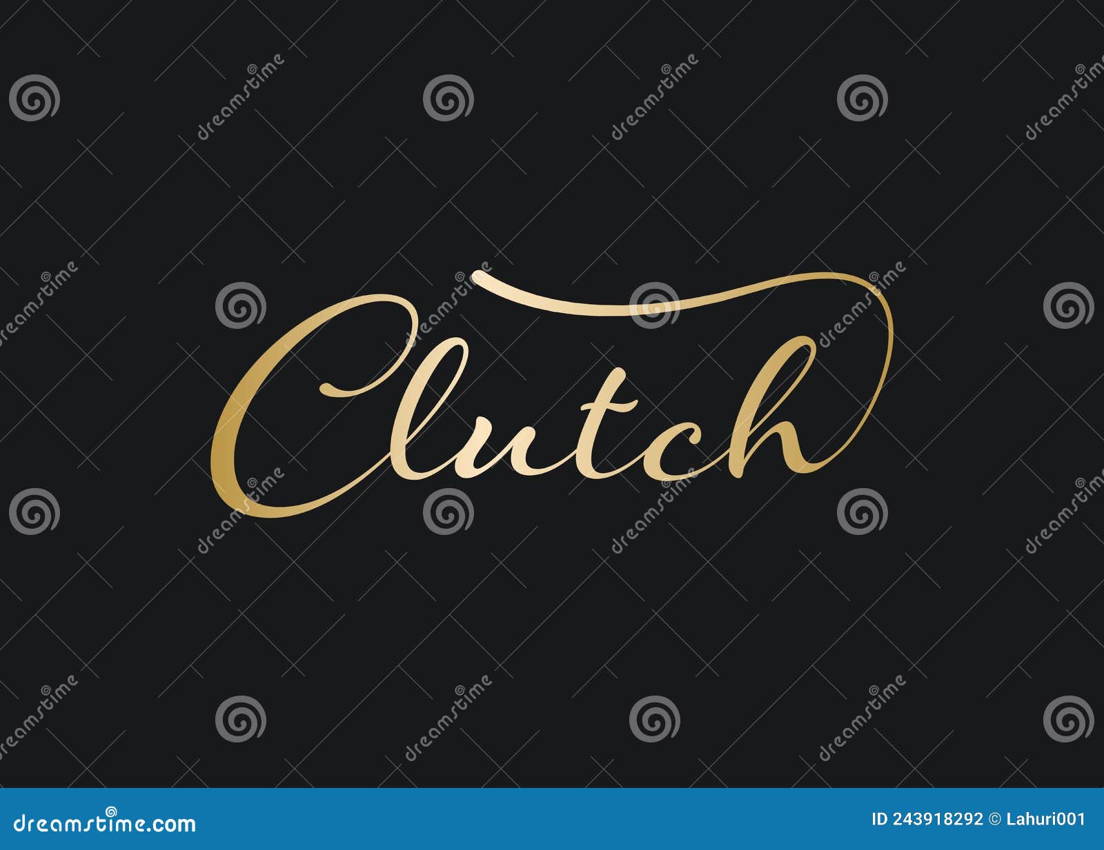 Clutch Lettering Logo Vector Gold Color Stock Vector - Illustration of ...