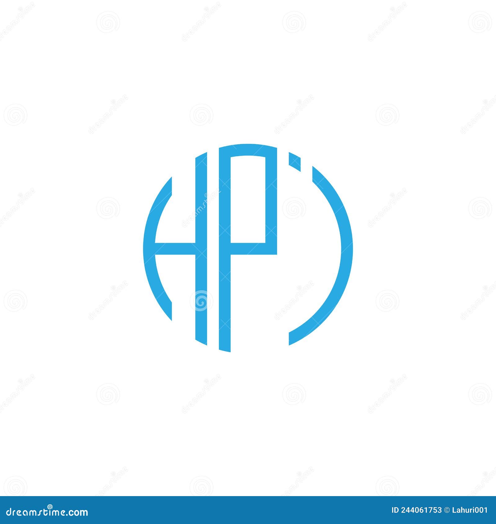 Initial Three Letter HPI Circle Logo Stock Vector - Illustration of ...