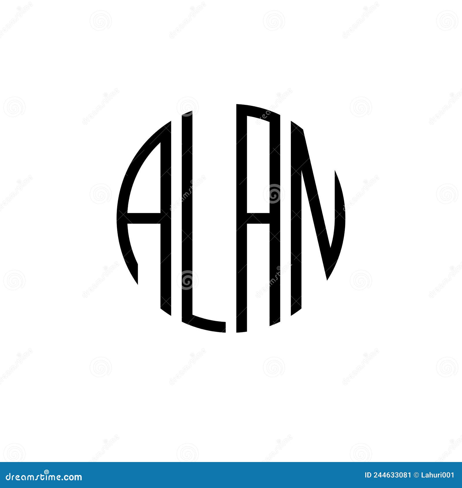 Initial Letter Alan Circle Logo Vector Stock Vector - Illustration of ...