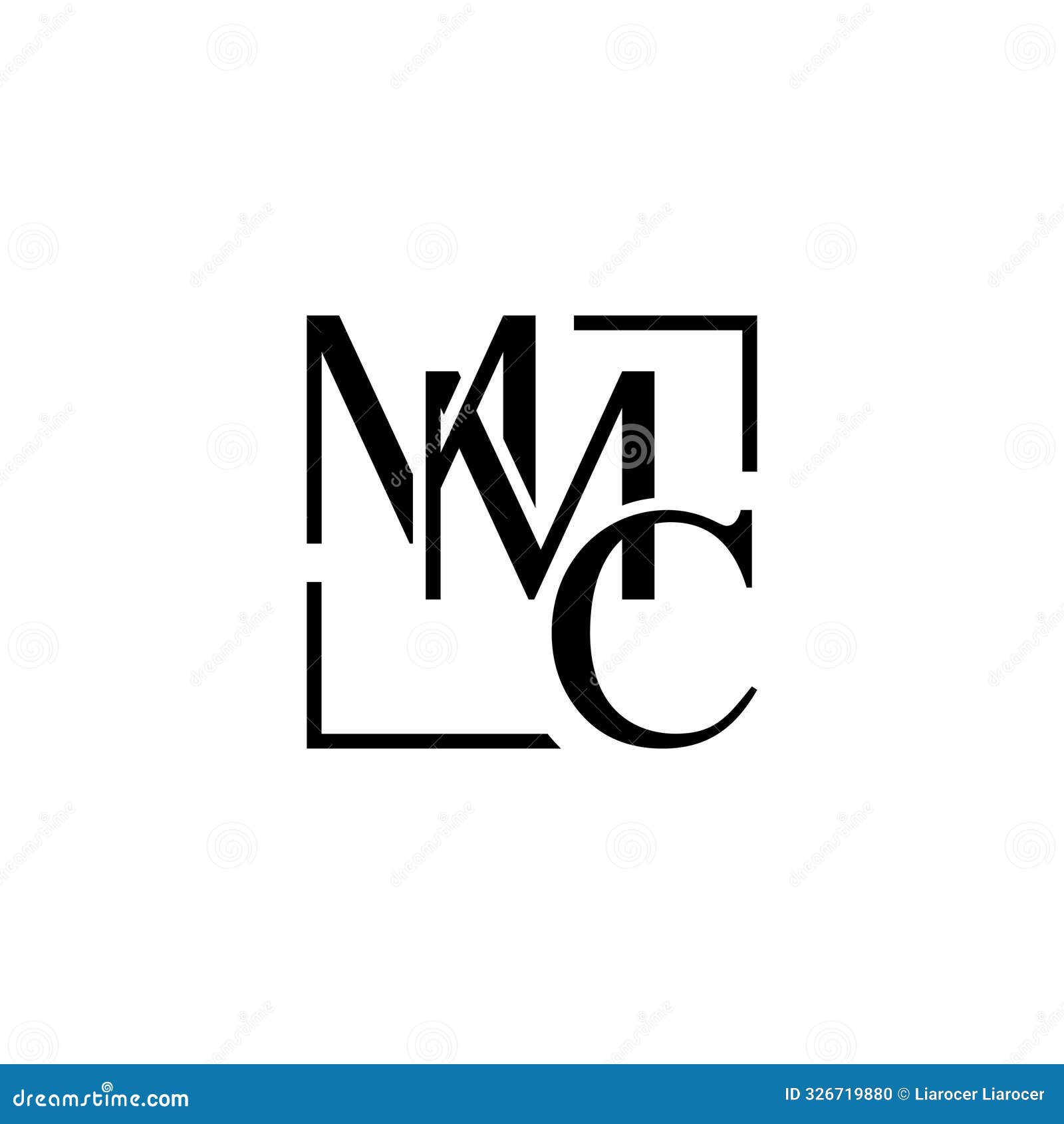 Initial Letter MMC Square Line Logo Vector Stock Illustration ...