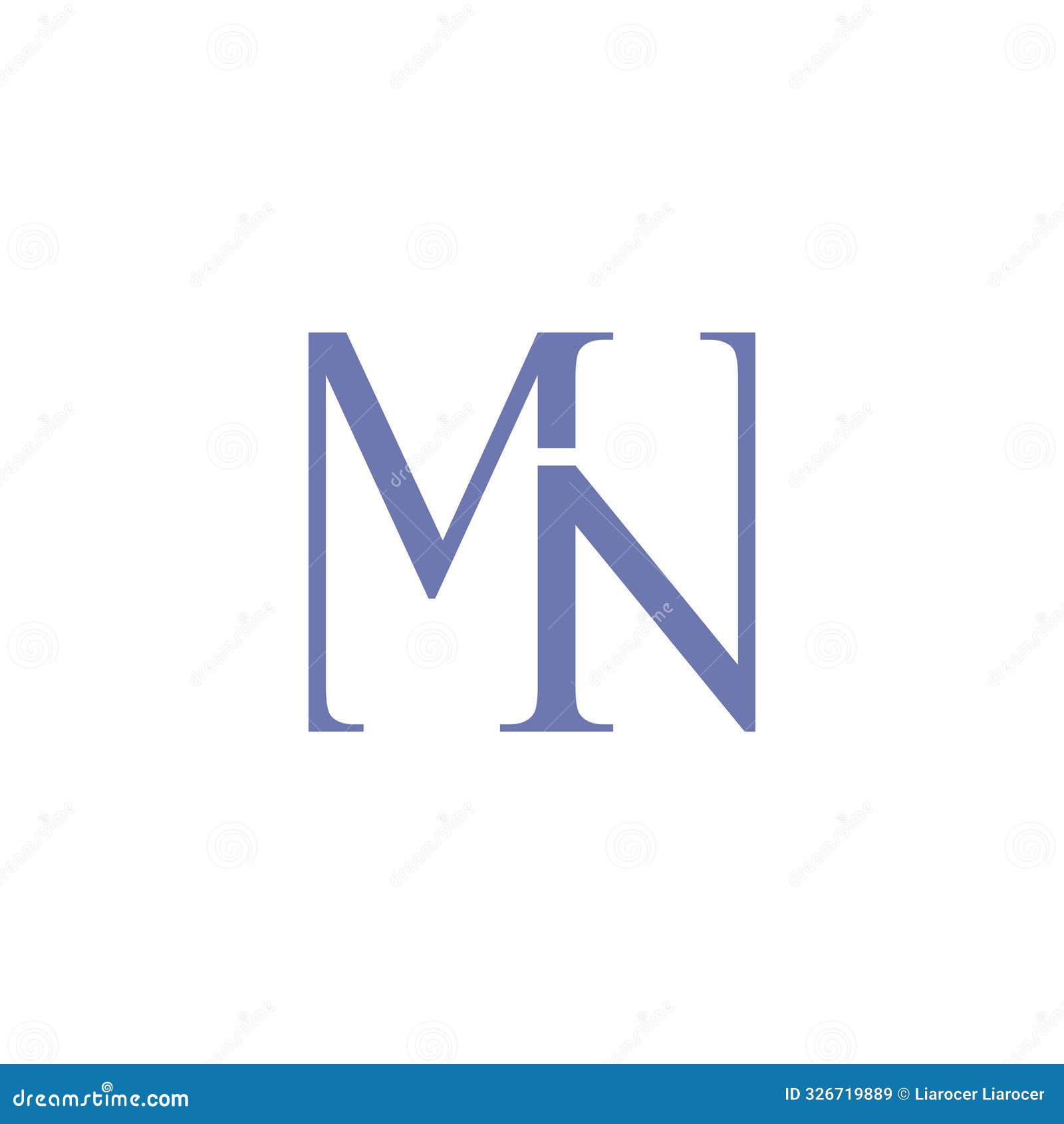 Initial Letter MN Logo Vector Purple Color Stock Illustration ...