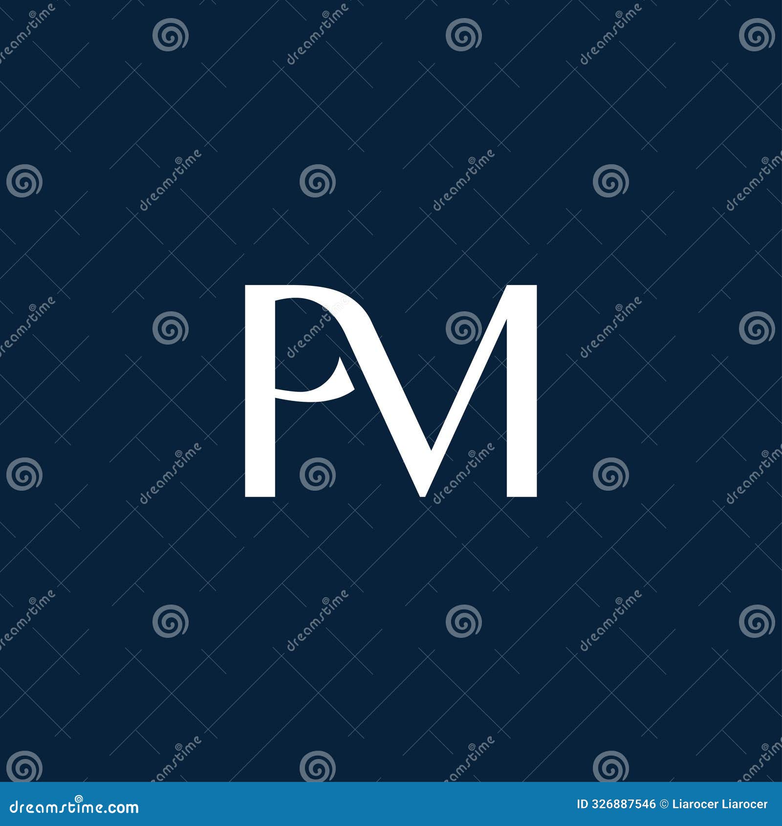 Initial Letter PM Logo Unique White Color Stock Illustration ...