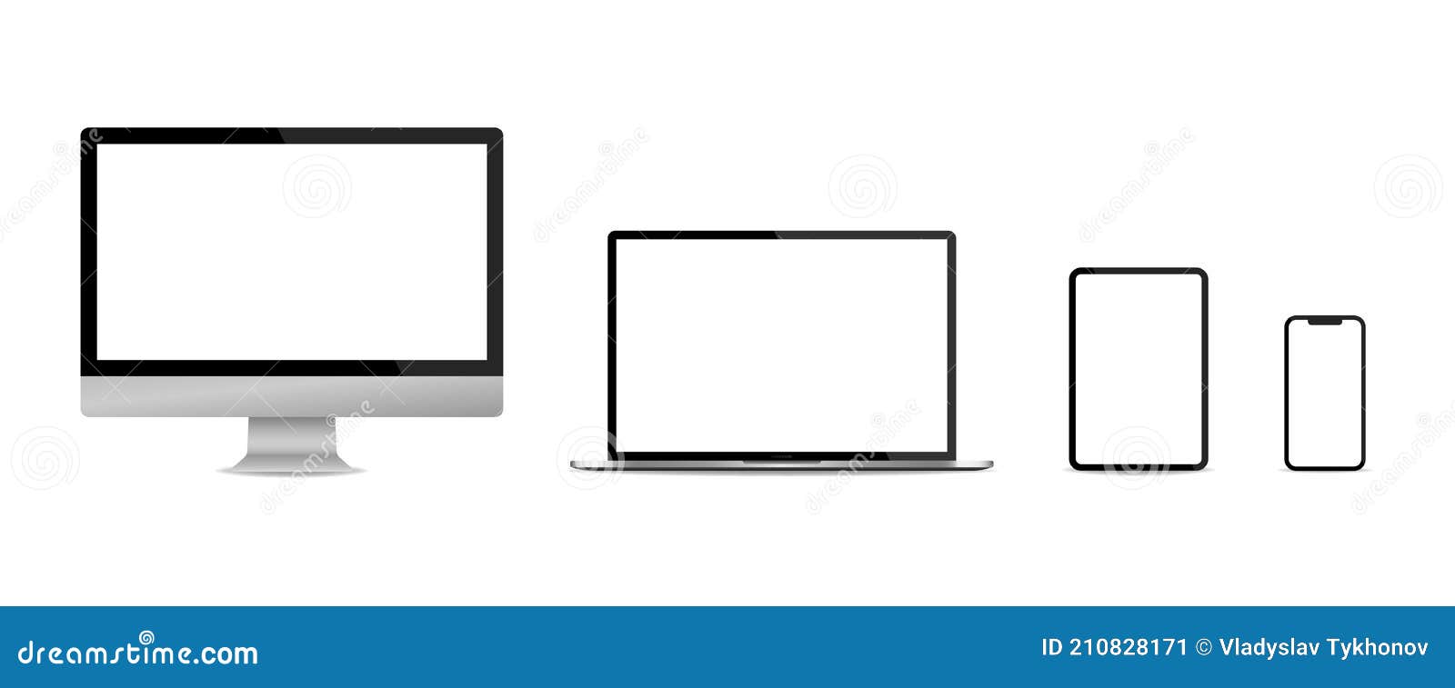 Devices Blank Screen Set of Computer Laptop Tablet Pc and Smartphone ...