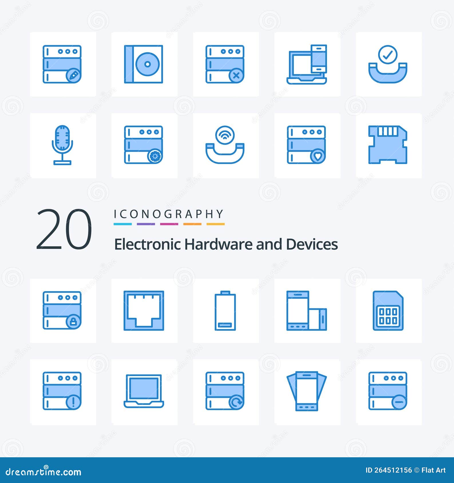 20 Devices Blue Color Icon Pack Like Smartphone Phone Battery Mobile ...