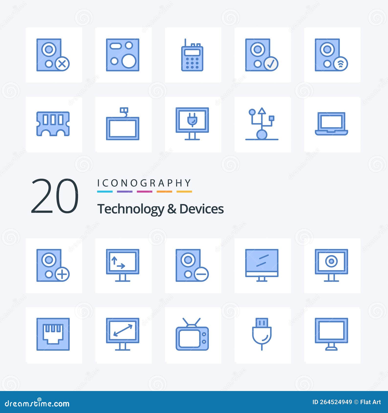 20 Devices Blue Color Icon Pack Like Stream Mac Computers Display ...