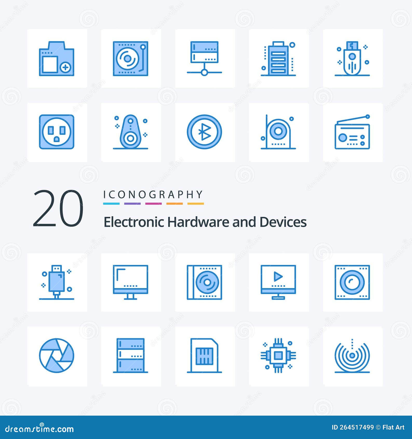 20 Devices Blue Color Icon Pack Like Technology Devices Imac Disc ...