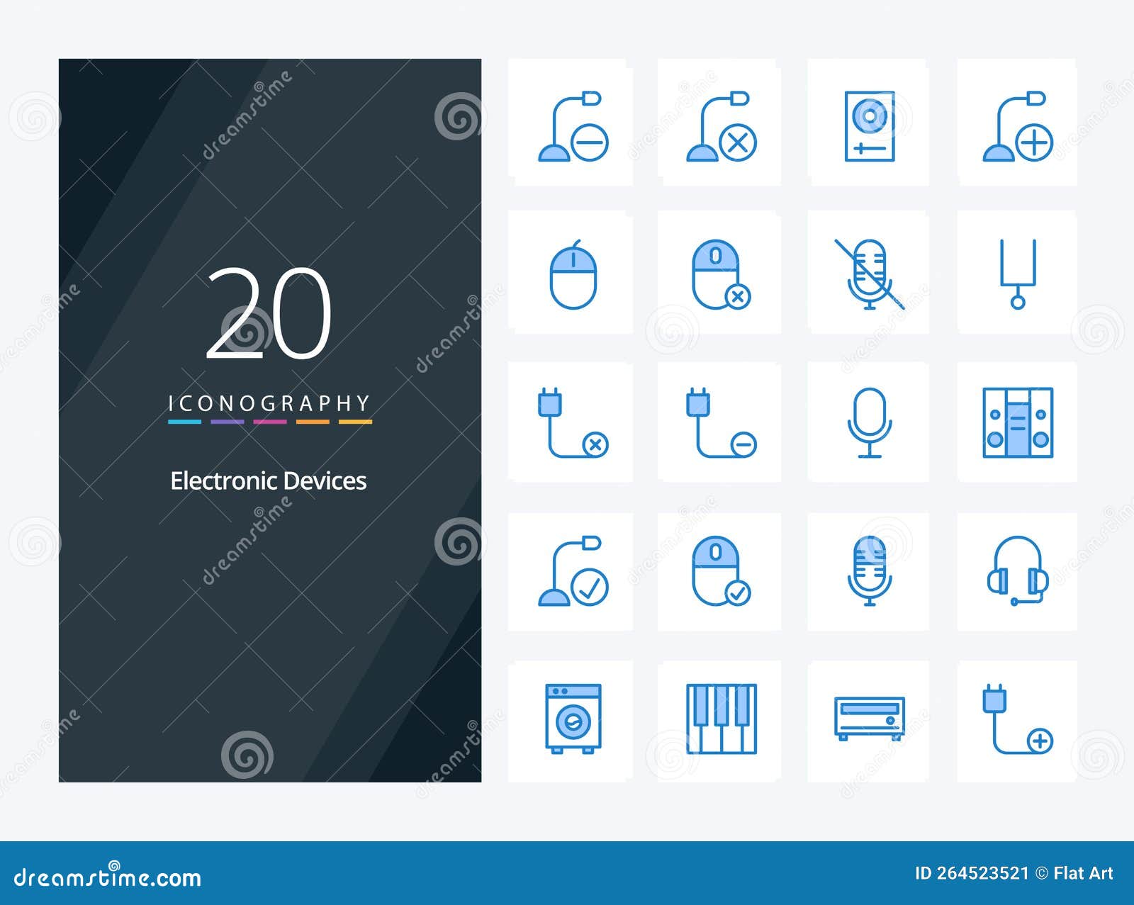 20 Devices Blue Color Icon for Presentation Stock Vector - Illustration ...