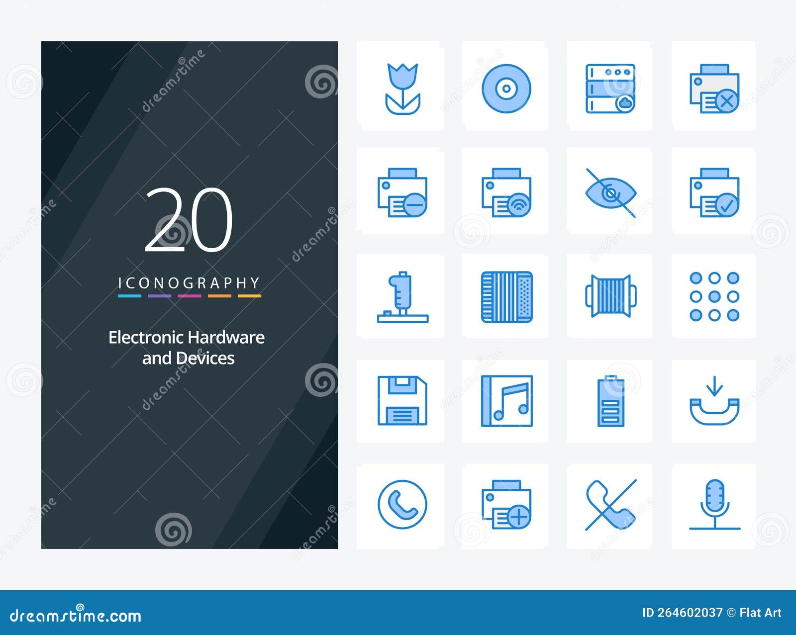 20 Devices Blue Color Icon for Presentation Stock Vector - Illustration ...