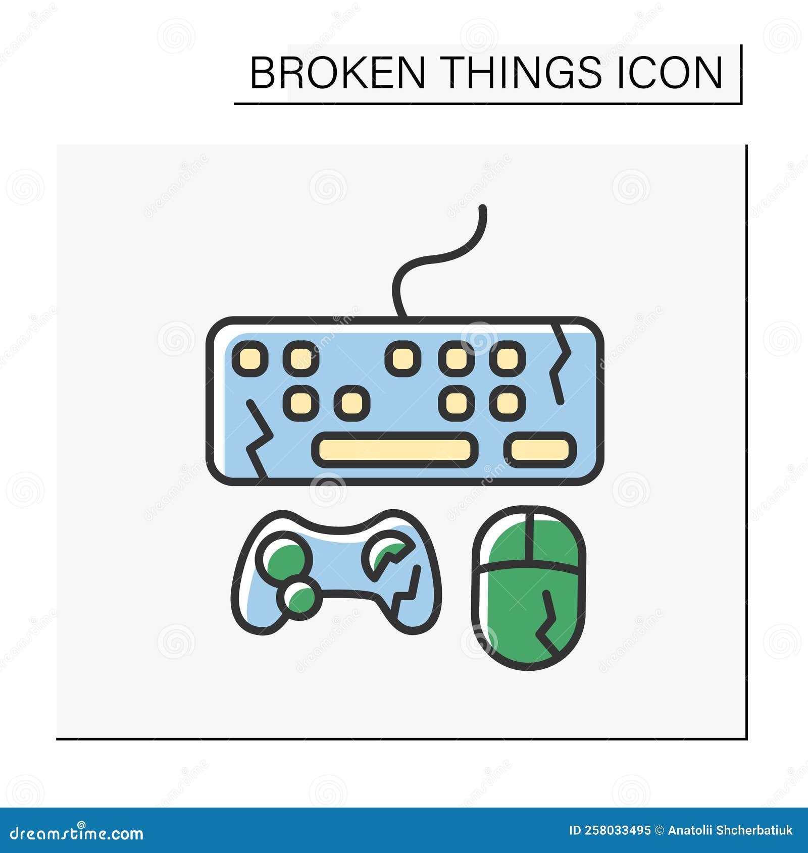 Devices color icon stock vector. Illustration of wreck - 258033495