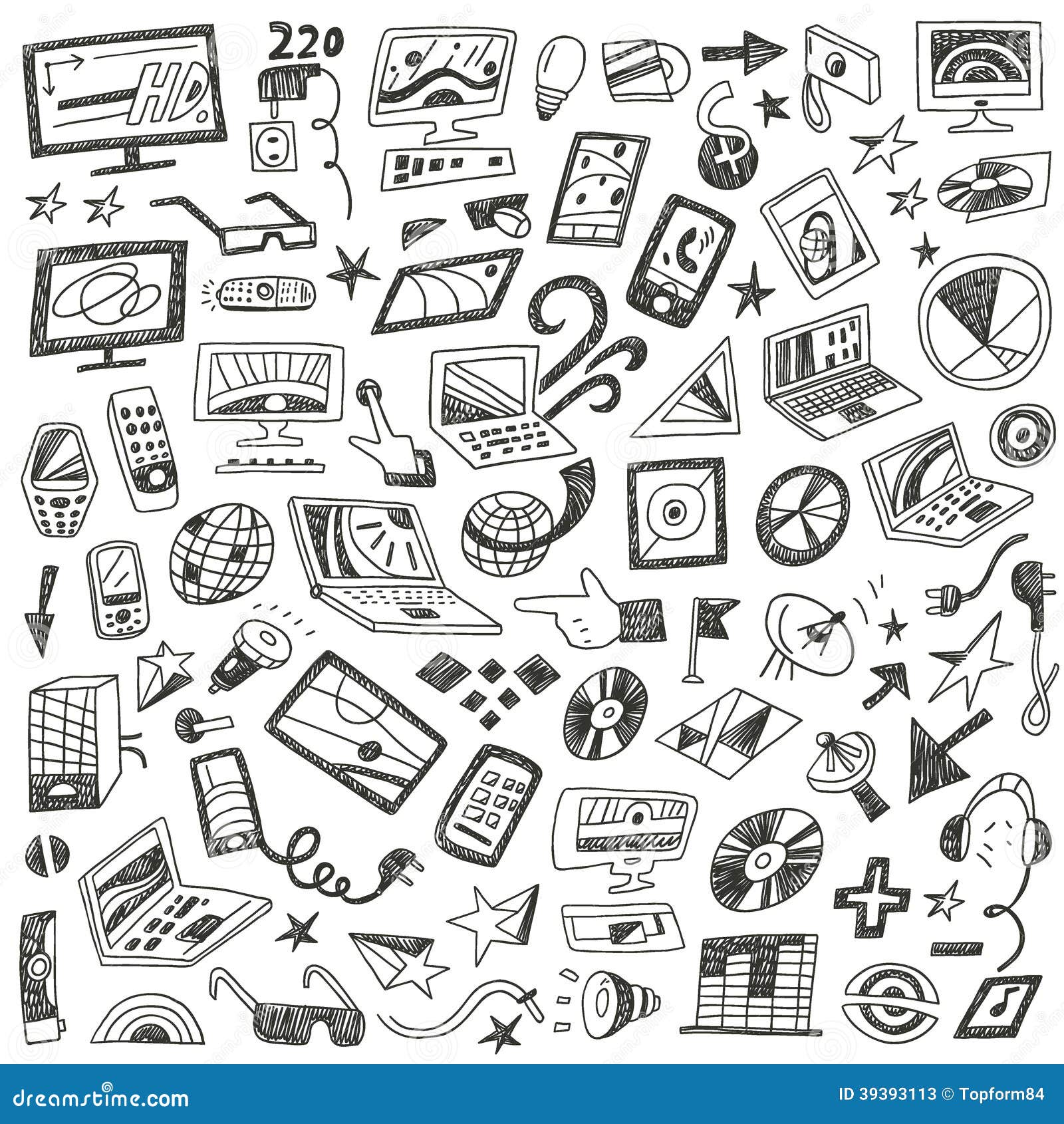 Devices , Computers - Doodles Set Stock Vector - Illustration of mobile ...