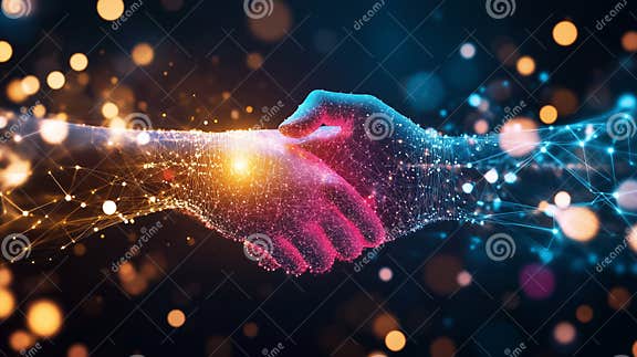 Devices Connect and Share Data through a Handshake, Illustrating the ...