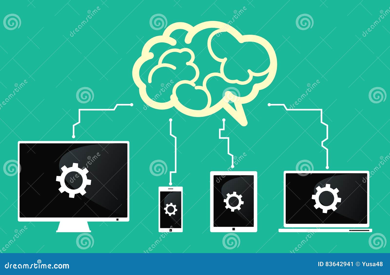 Devices Connect To Brain. Devices Communication. Communication ...